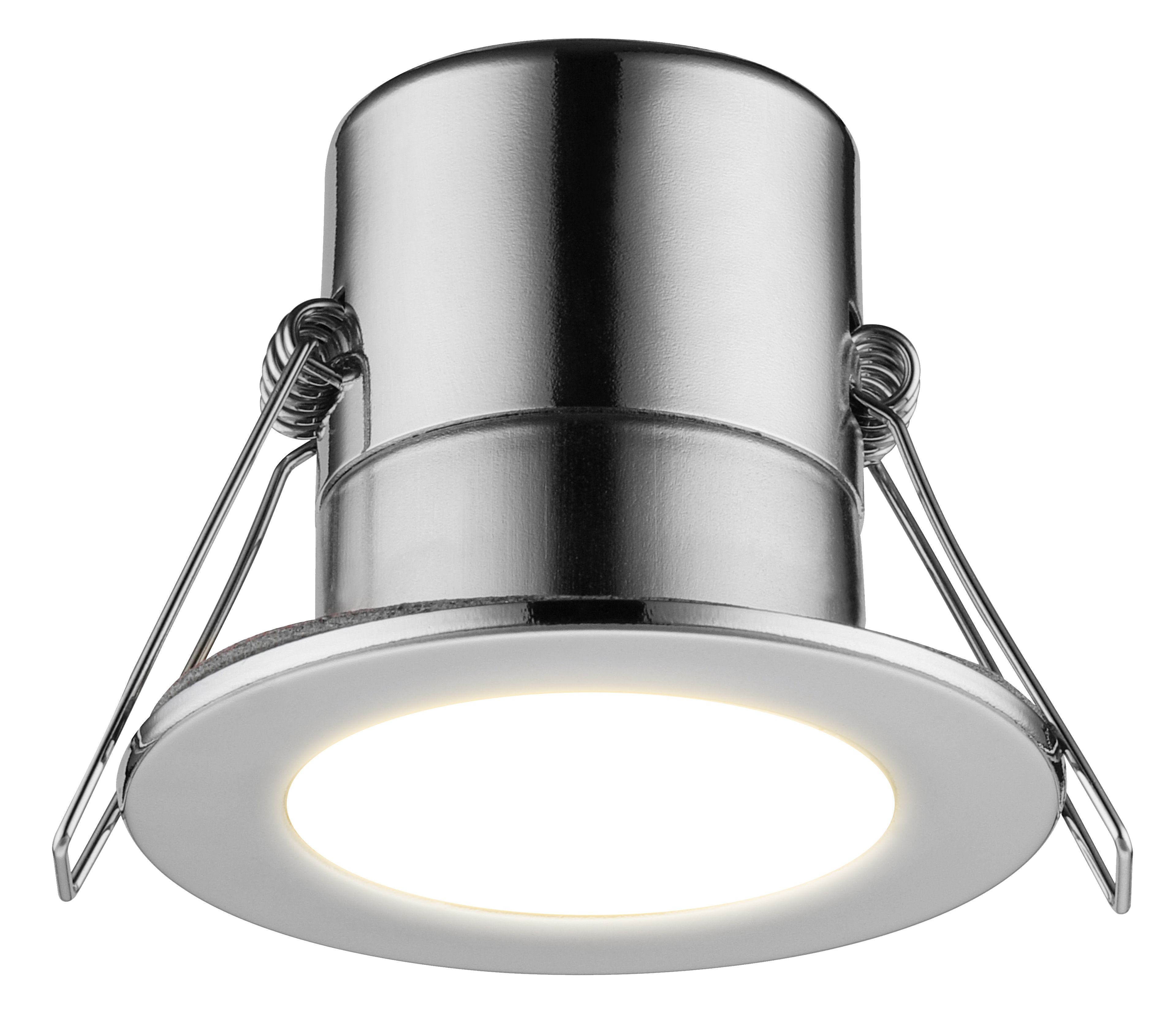 Luceco Eco Silver Chrome effect Fixed LED Fire-rated Cool white ...