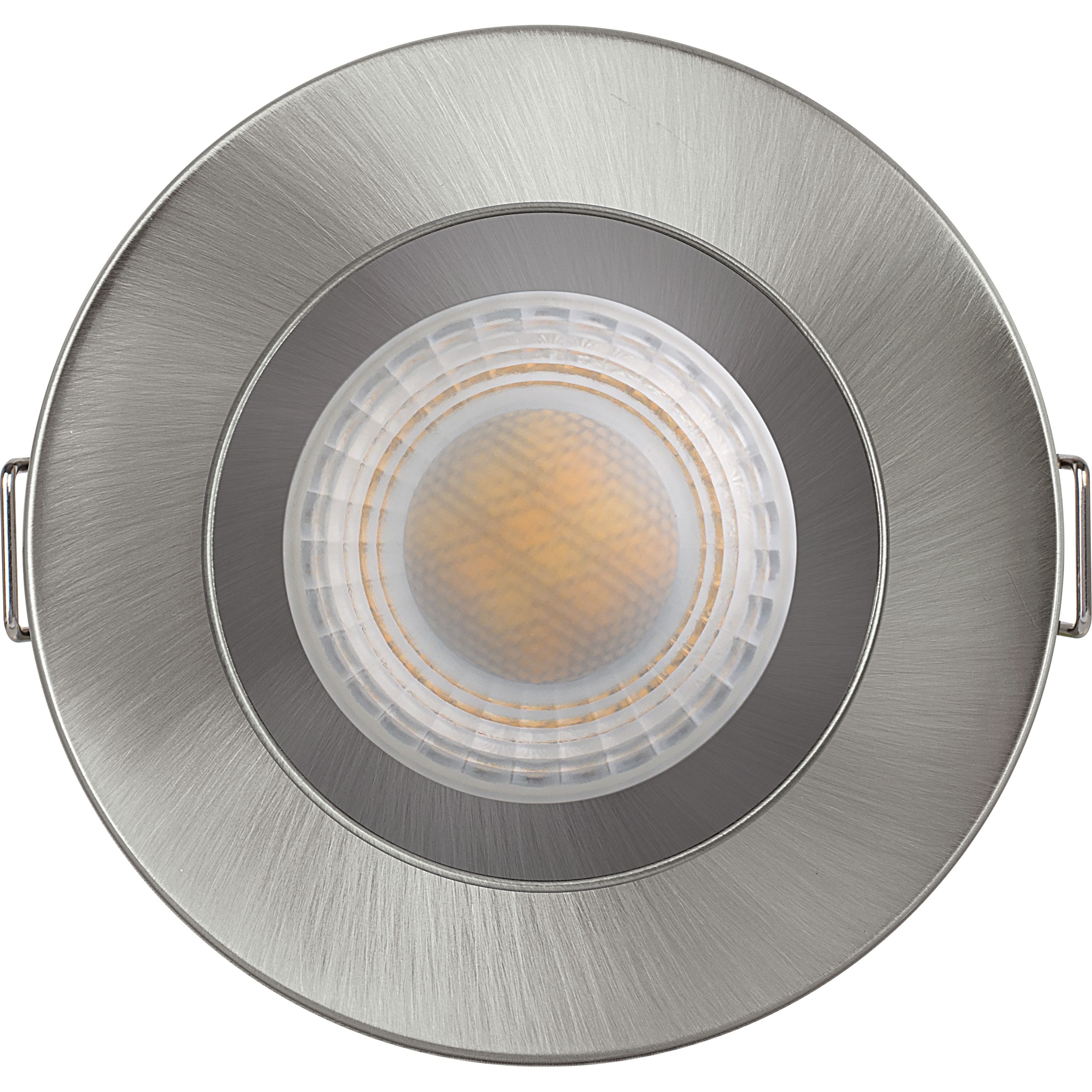 Luceco FType Mk2 Brushed Steel effect Fixed LED Fire-rated Cool & warm ...