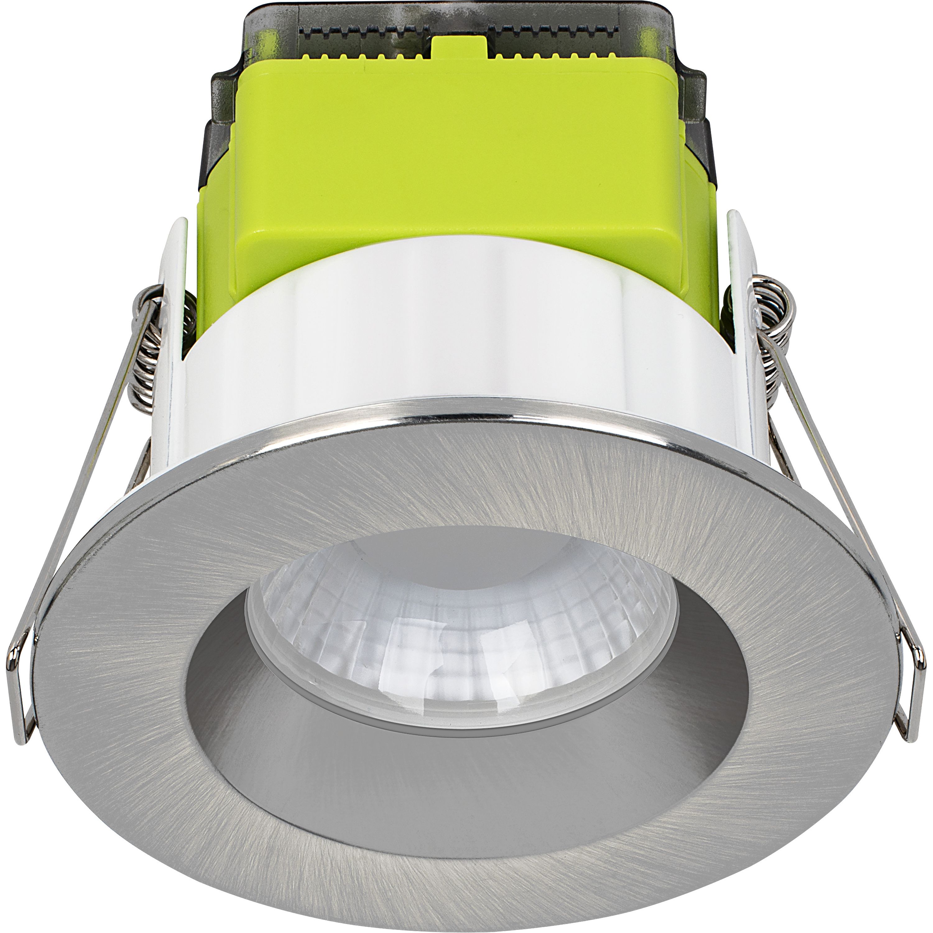 Luceco FType Mk2 Brushed Steel effect Fixed LED Fire-rated Cool & warm ...