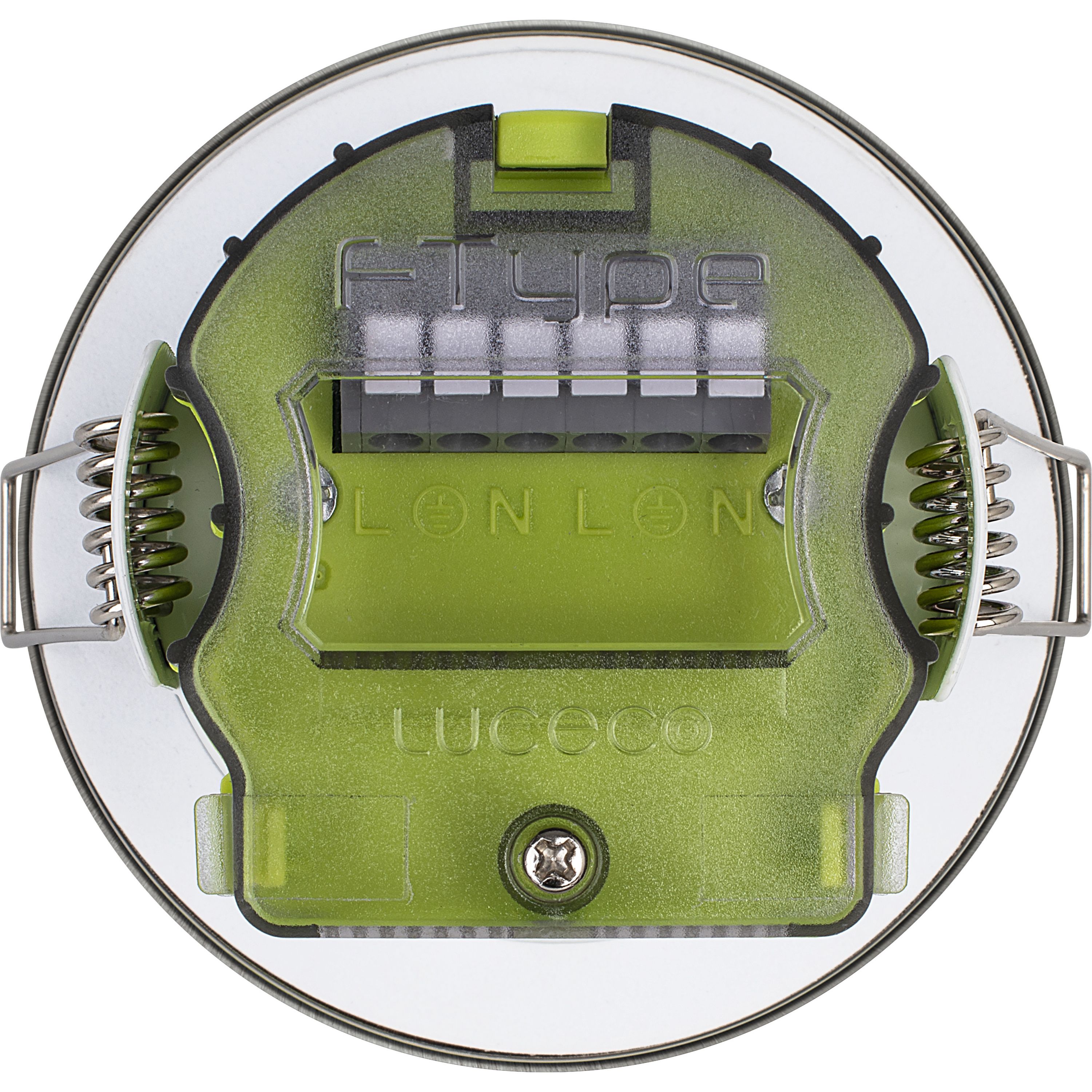 Luceco FType Mk2 Brushed Steel effect Fixed LED Fire-rated Warm white ...