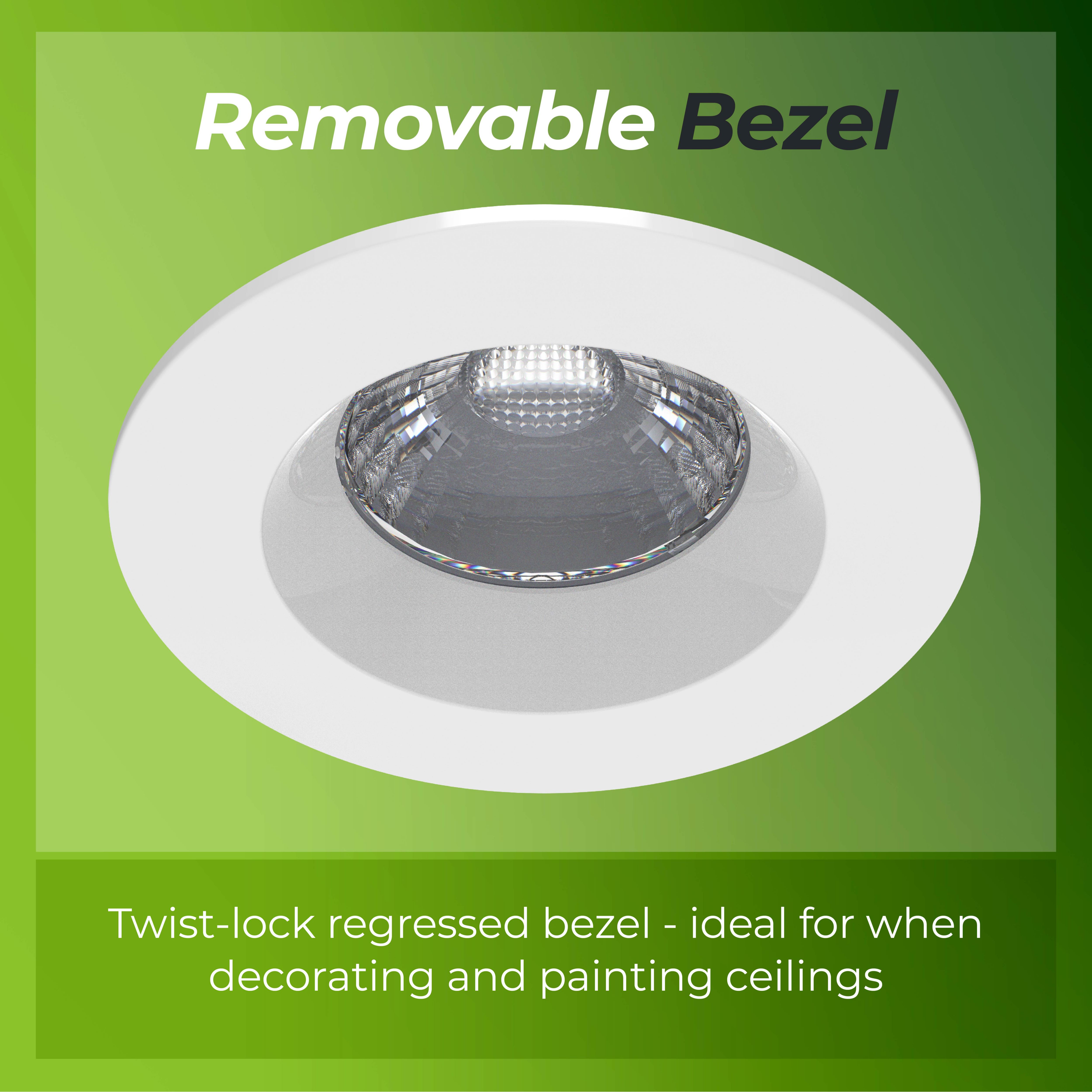 Luceco FType Mk2 Matt White Fixed LED Fire-rated Warm white Downlight ...