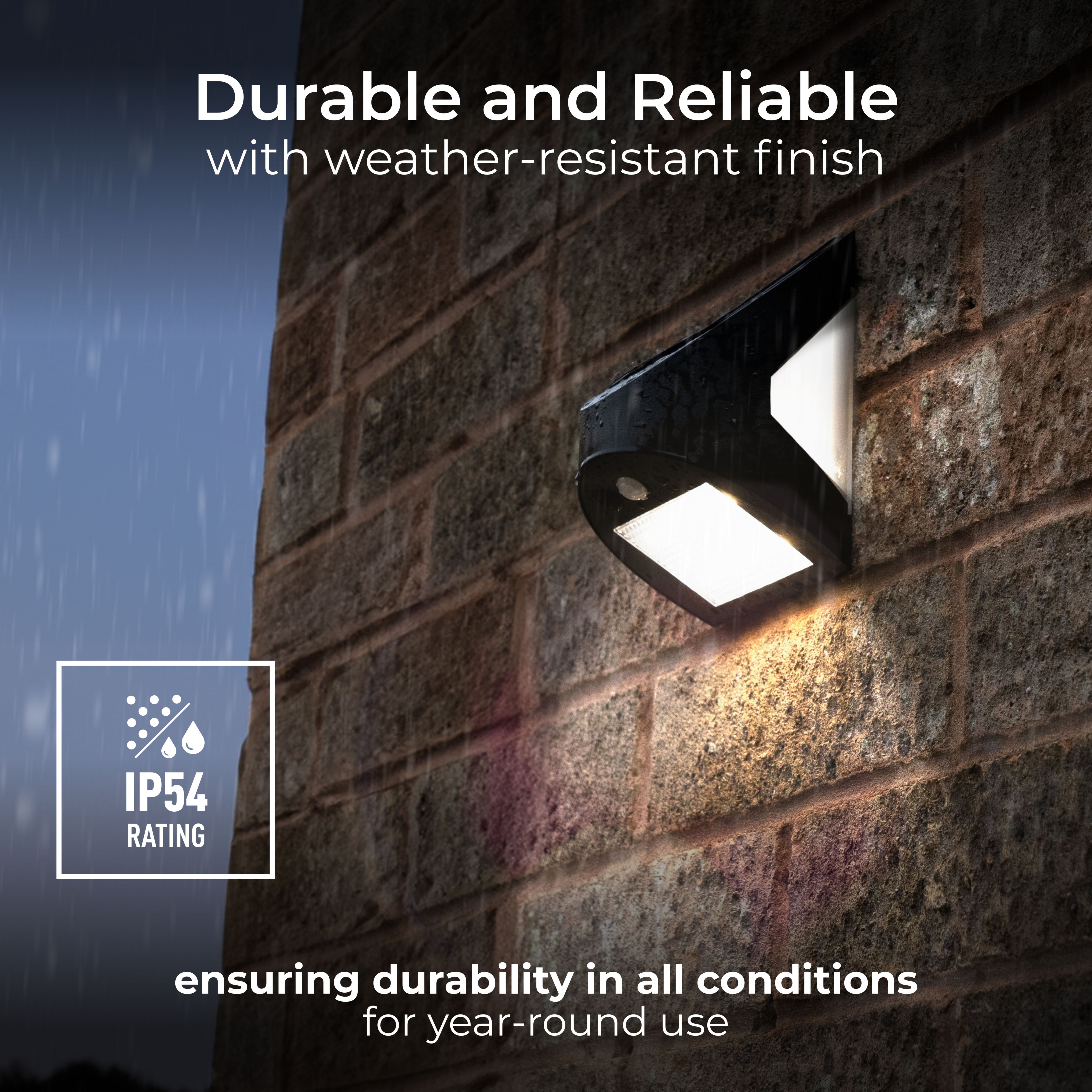 Luceco Prysm Non-adjustable Black Battery & solar-powered LED 3W PIR ...