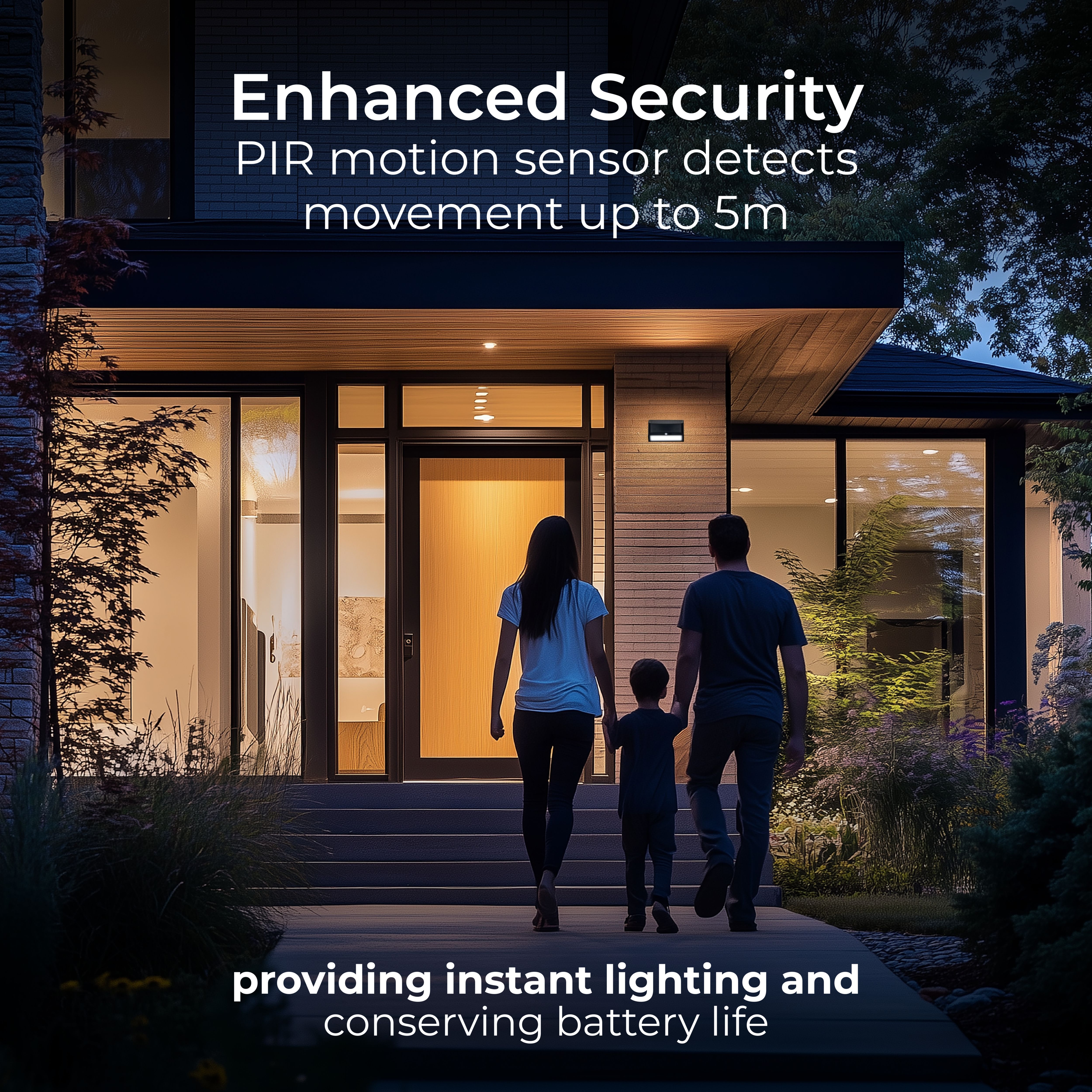 Luceco Prysm Non-adjustable Black Battery & solar-powered LED 6W PIR ...