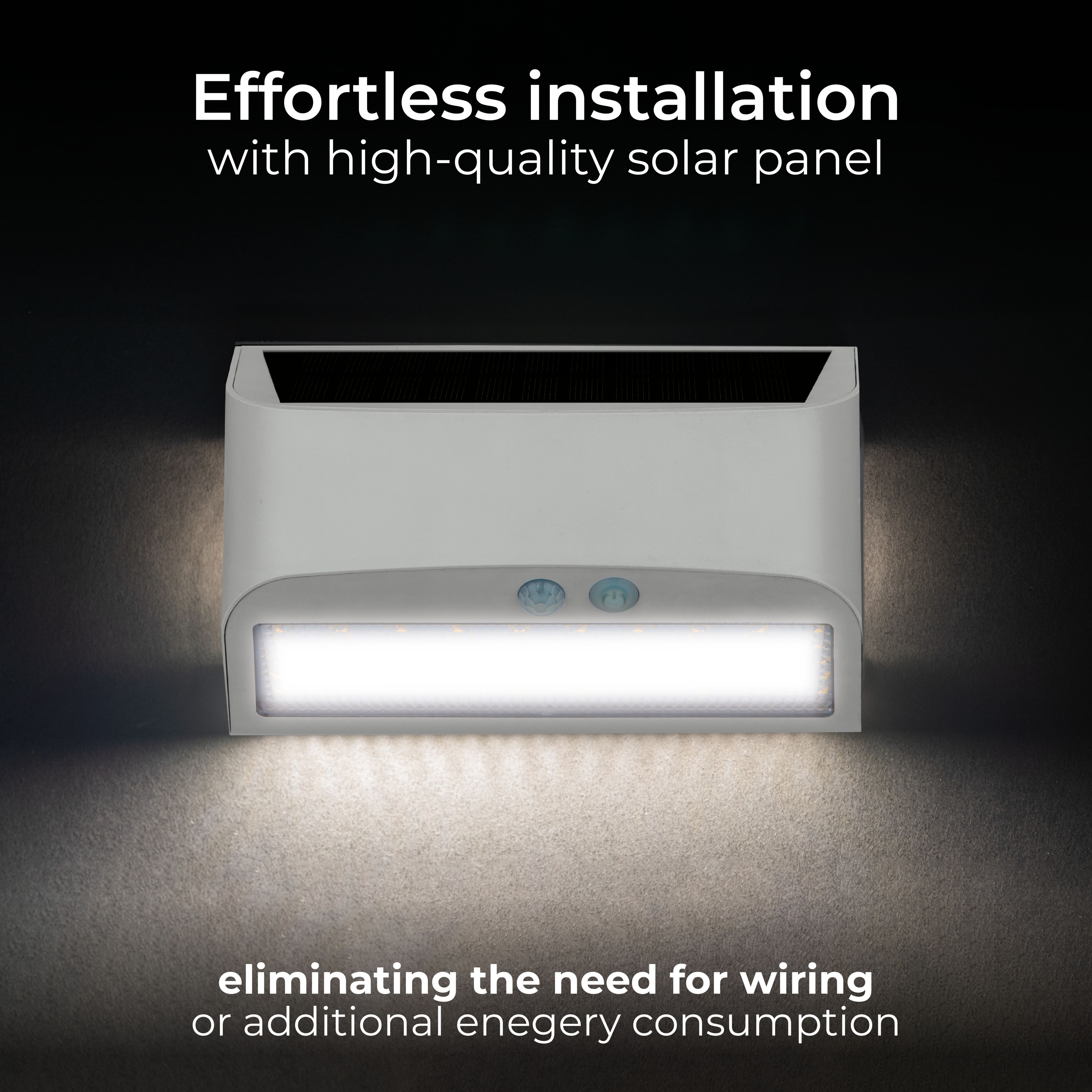 Luceco Prysm Non-adjustable White Battery & solar-powered LED 6W PIR ...
