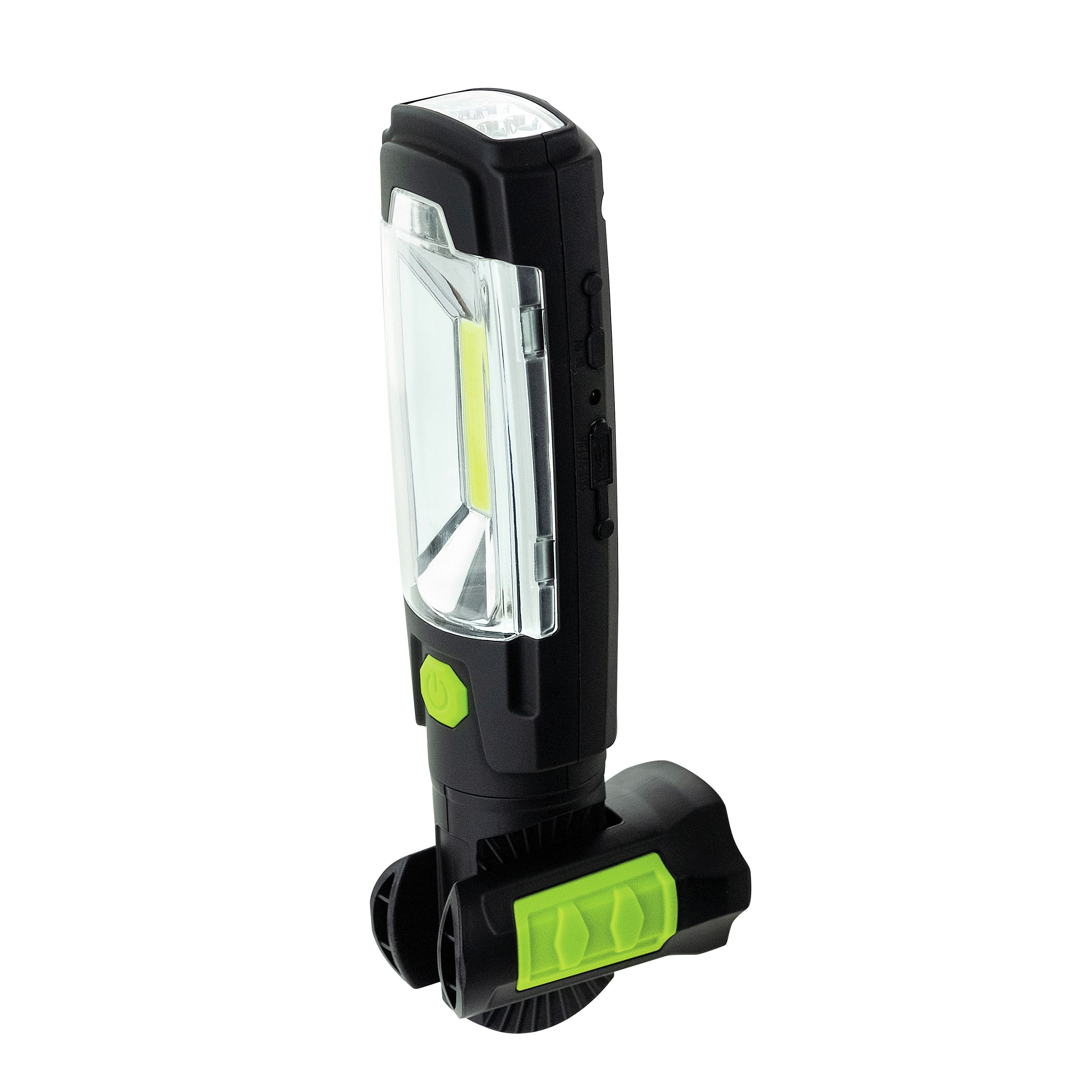 Luceco Swivel Black & green LED Inspection light 5V 300lm | DIY at B&Q