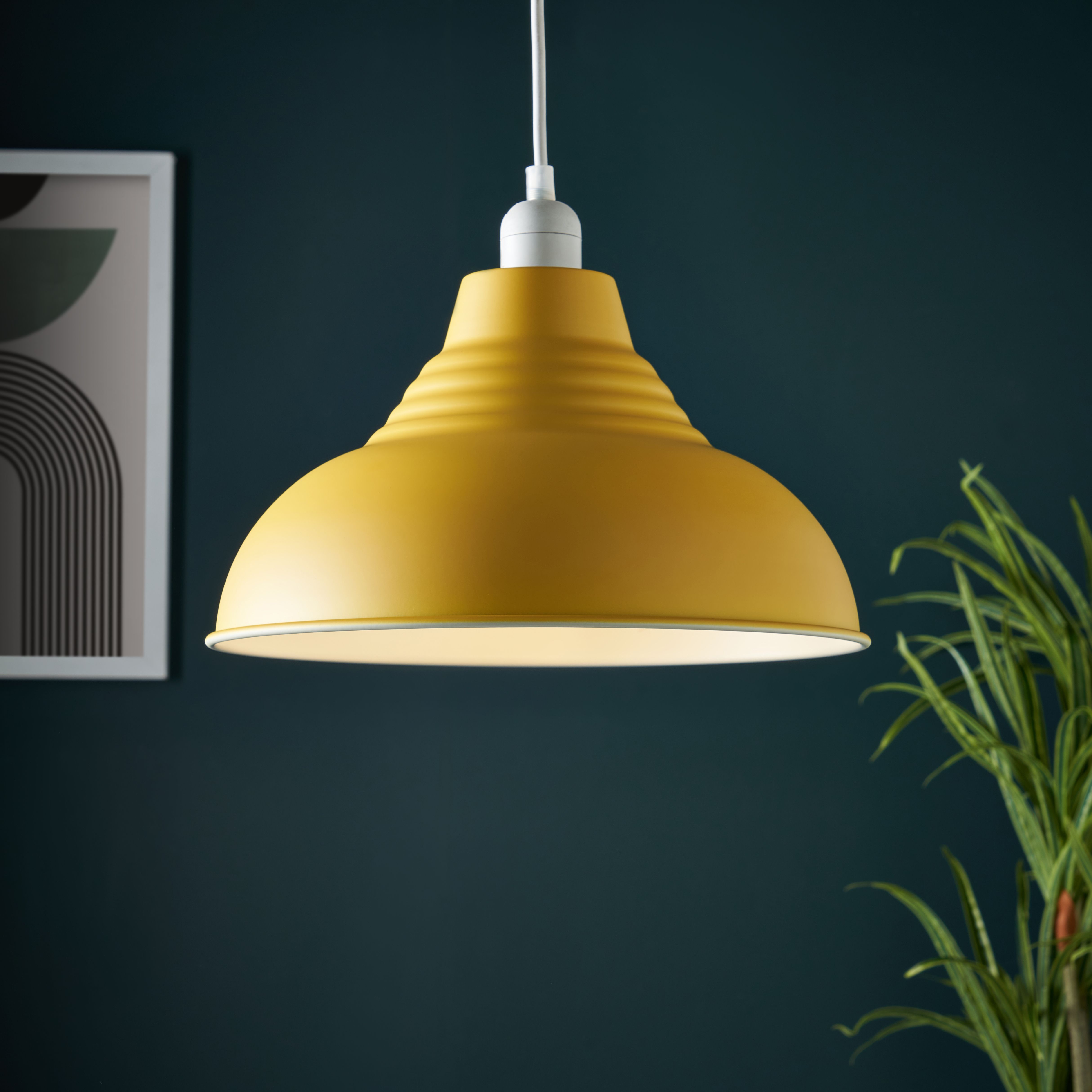 Lucia Super Lemon Domed Easy Fit Light shade (D)30cm | DIY at B&Q