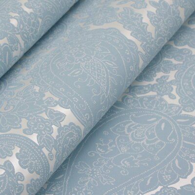 Lutece Paisley Blue Mica effect Paisley damask Textured Wallpaper