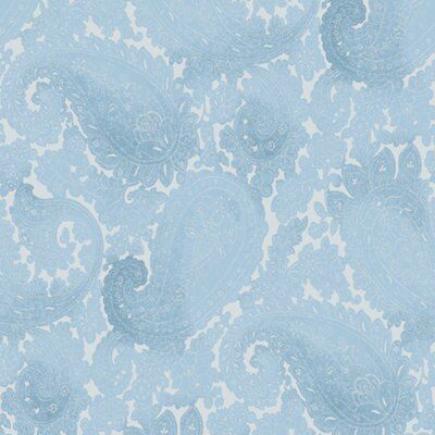 Lutece Paisley Blue Mica effect Paisley damask Textured Wallpaper