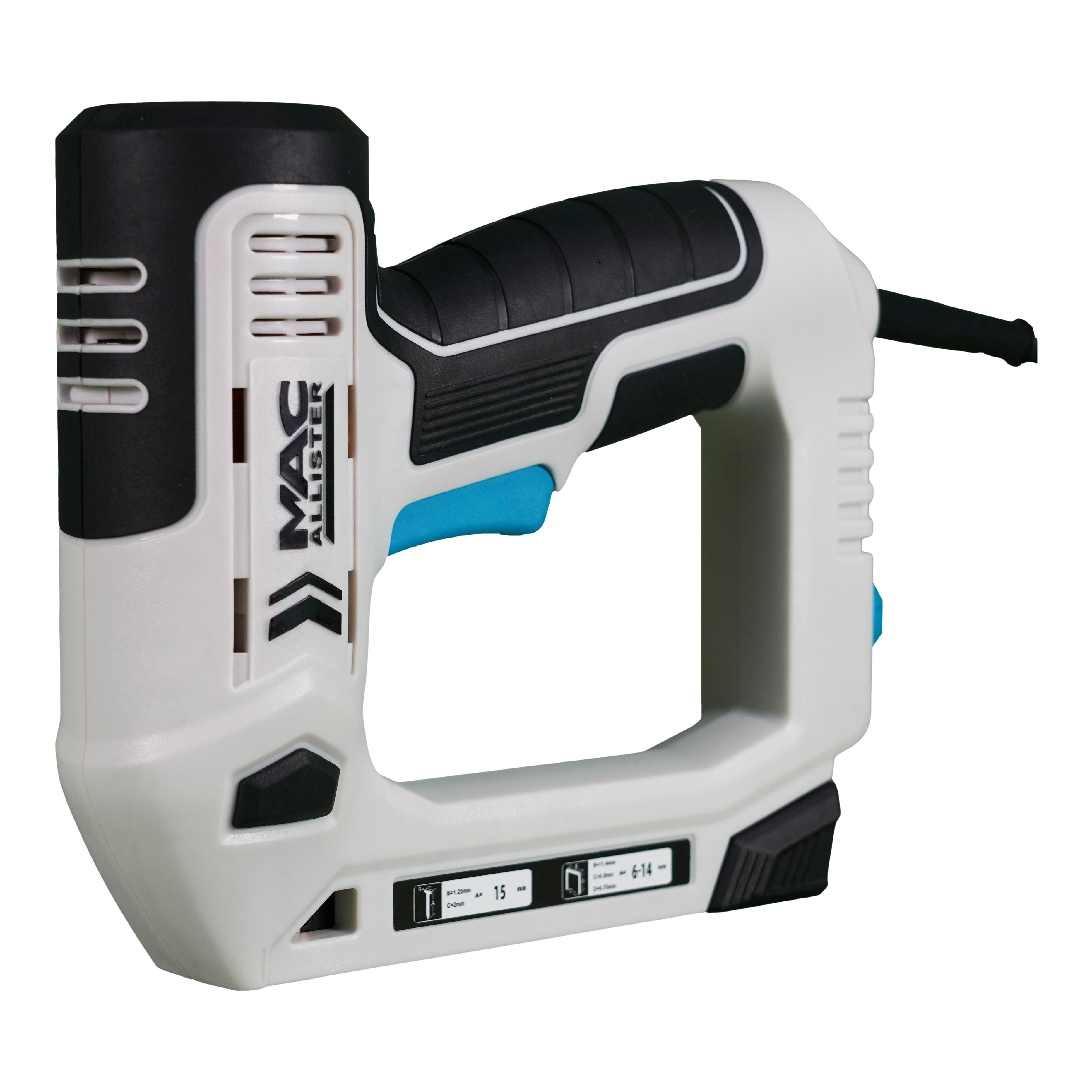 Mac Allister 230V 15mm Second fix Corded Straight Nail gun & stapler ...