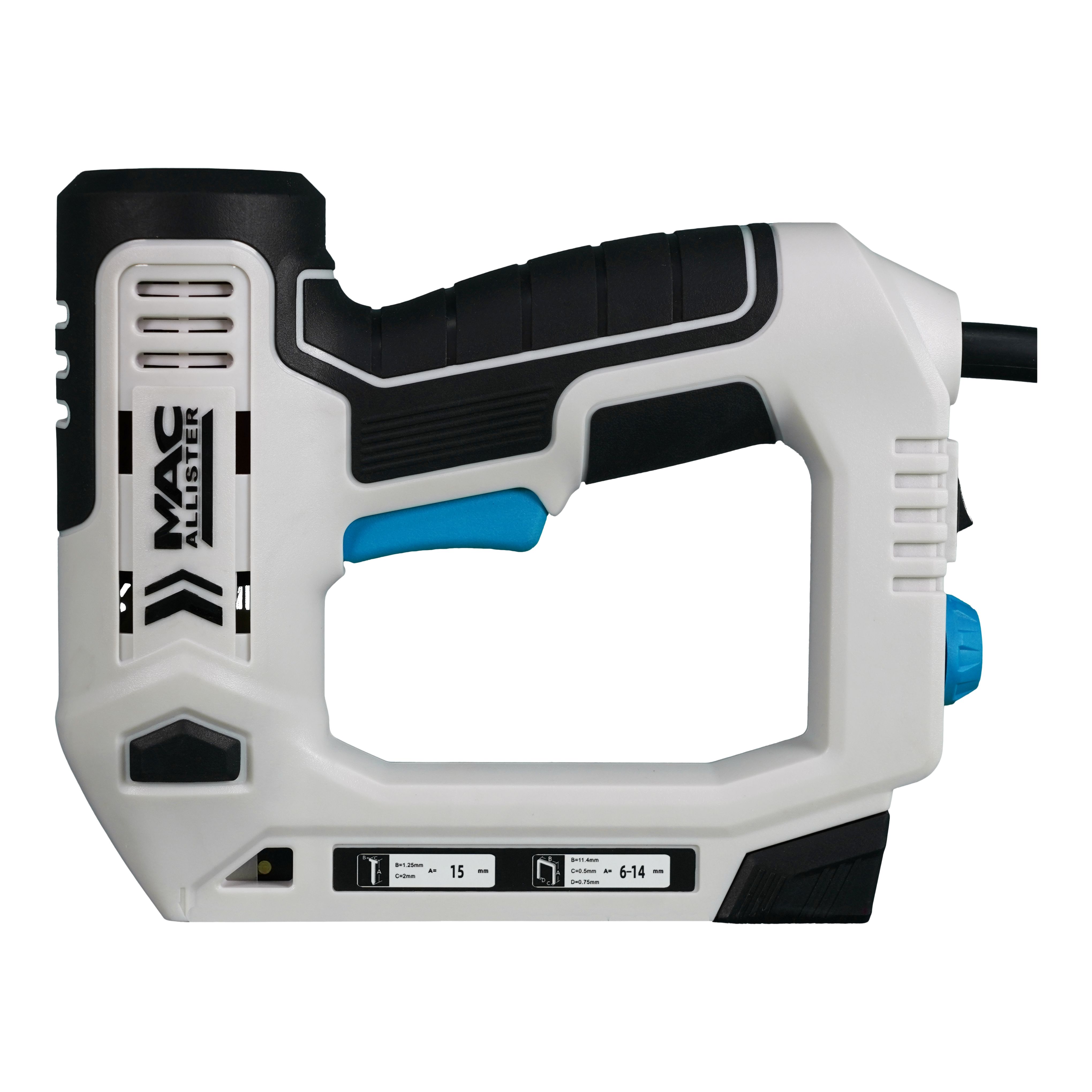 Mac Allister 230V 15mm Second fix Corded Straight Nail gun & stapler ...