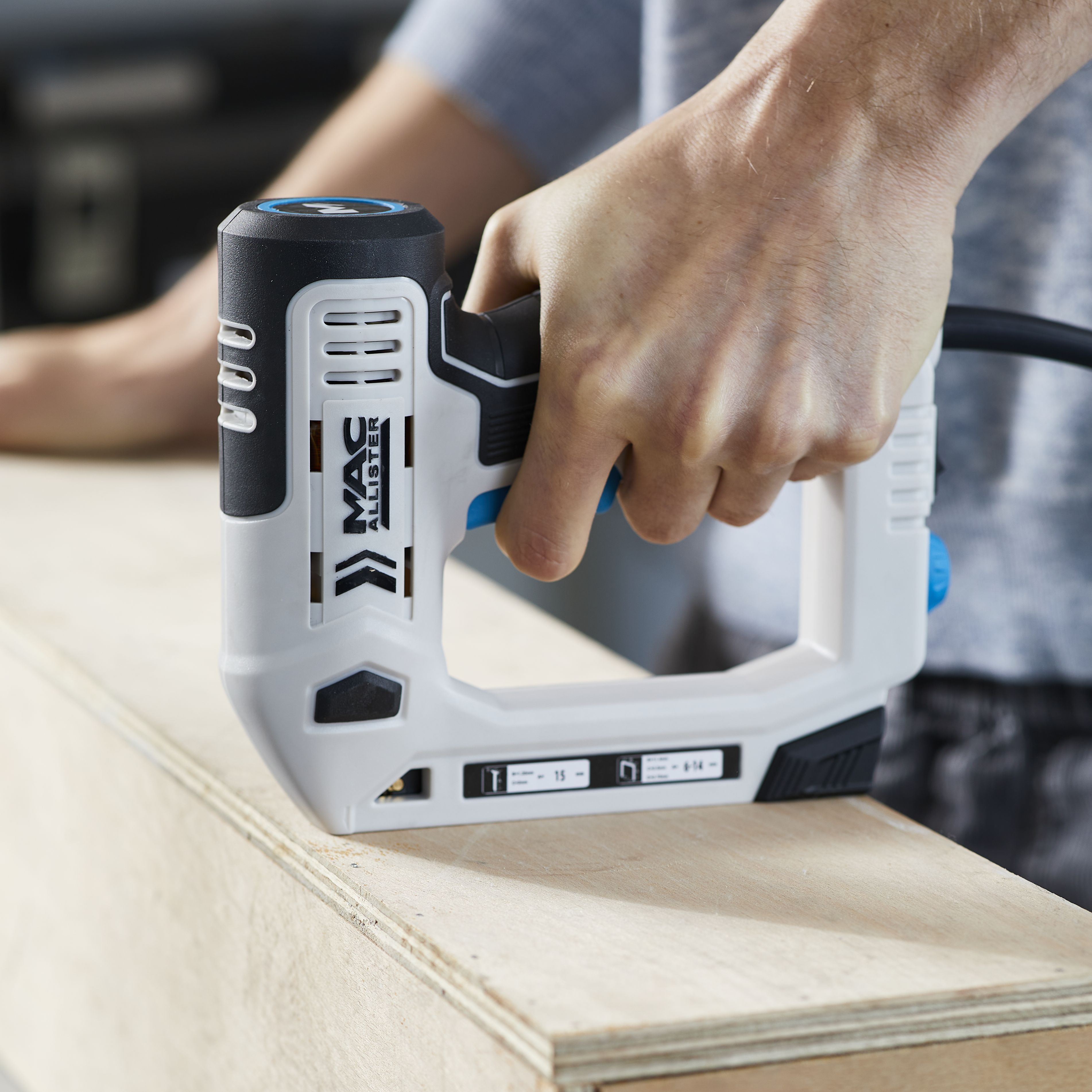 Mac Allister 230V 15mm Second fix Corded Straight Nail gun & stapler ...