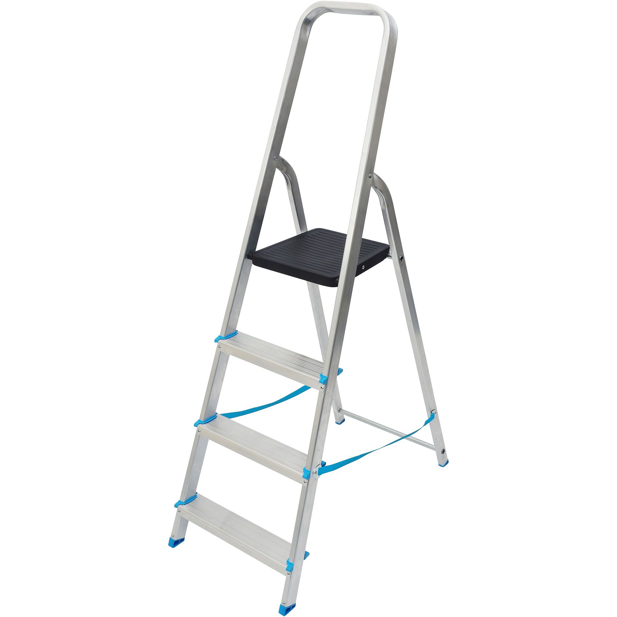 Mac Allister 4 tread Aluminium, plastic & steel Step Ladder (H)1440m ...