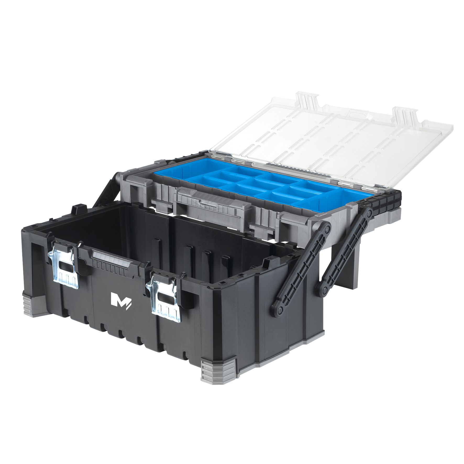 Mac Allister Black & grey 22in Cantilever toolbox