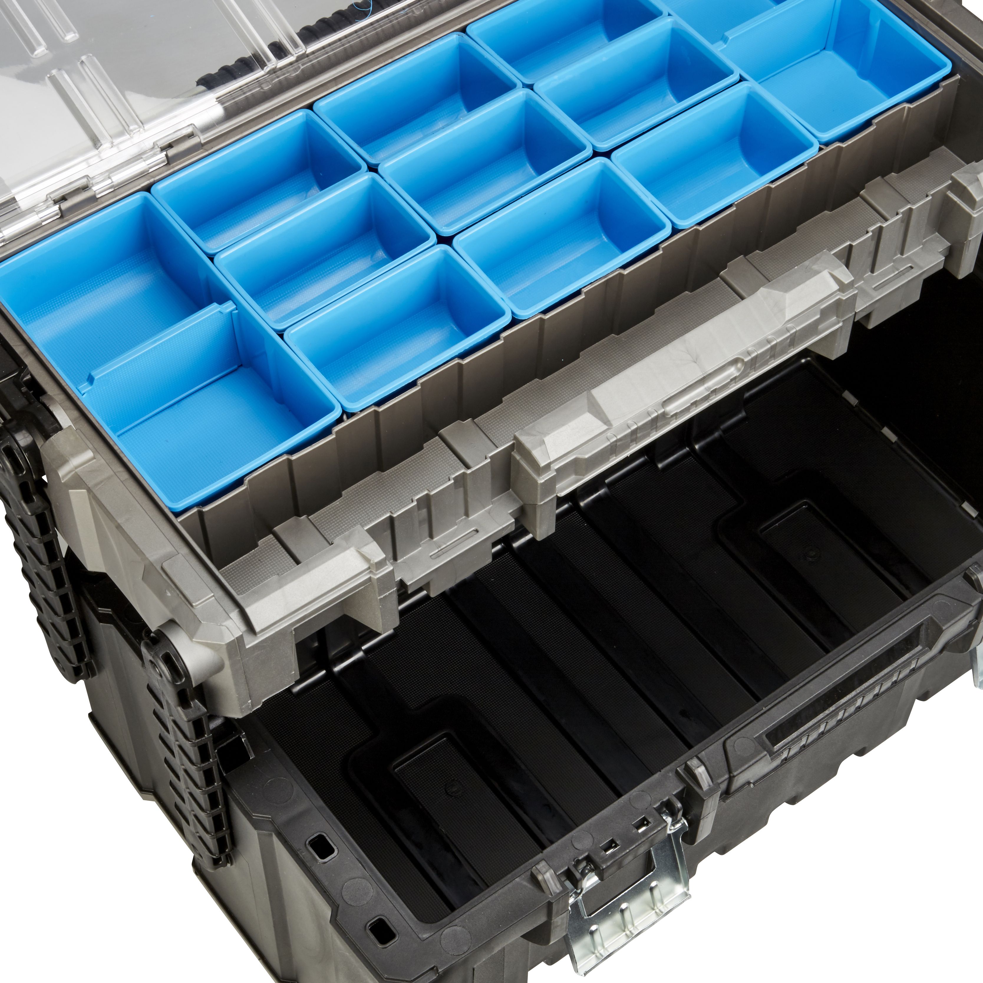 Mac Allister Black & grey 22in Cantilever toolbox