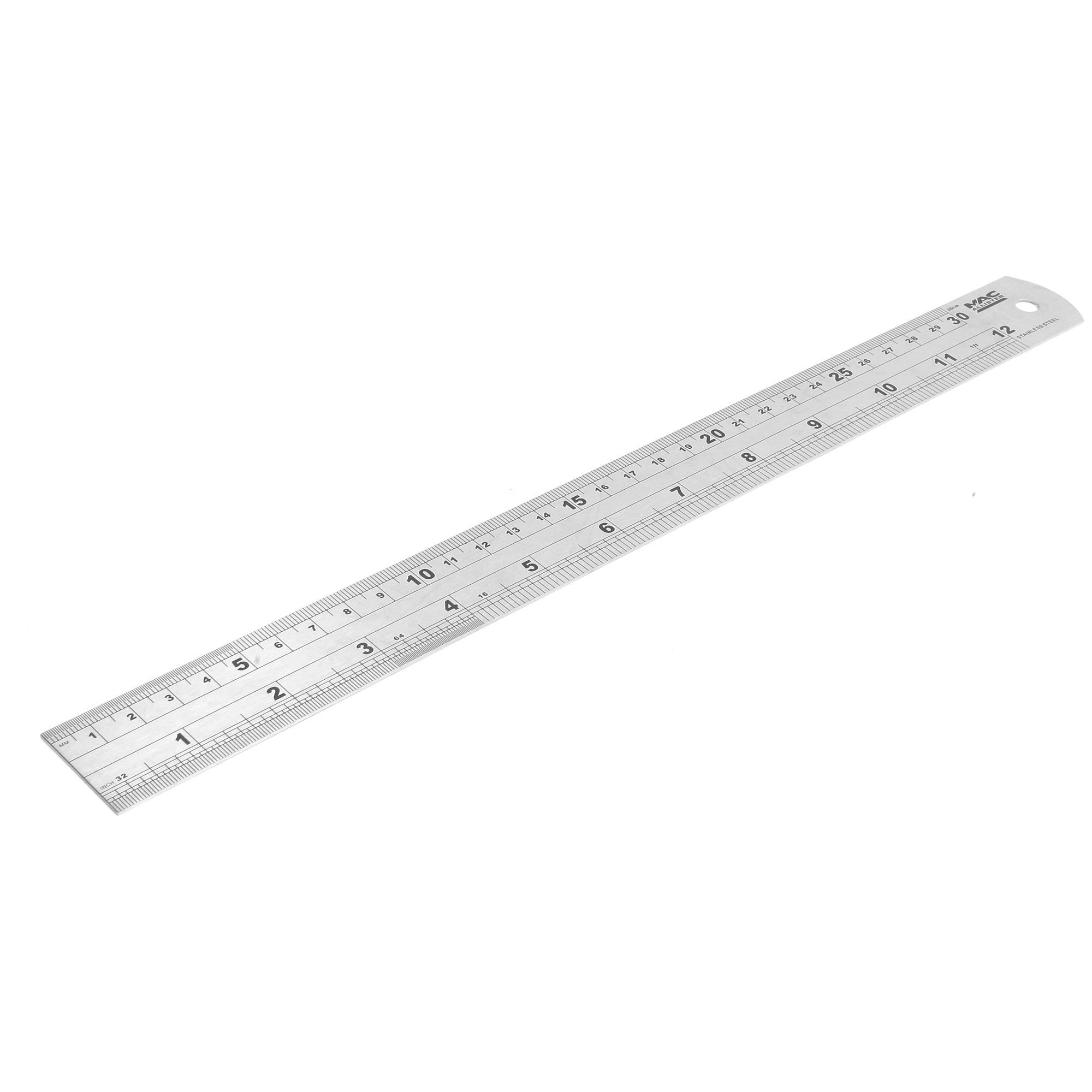 Mac Allister Stainless steel Ruler, (L)0.34m | DIY at B&Q