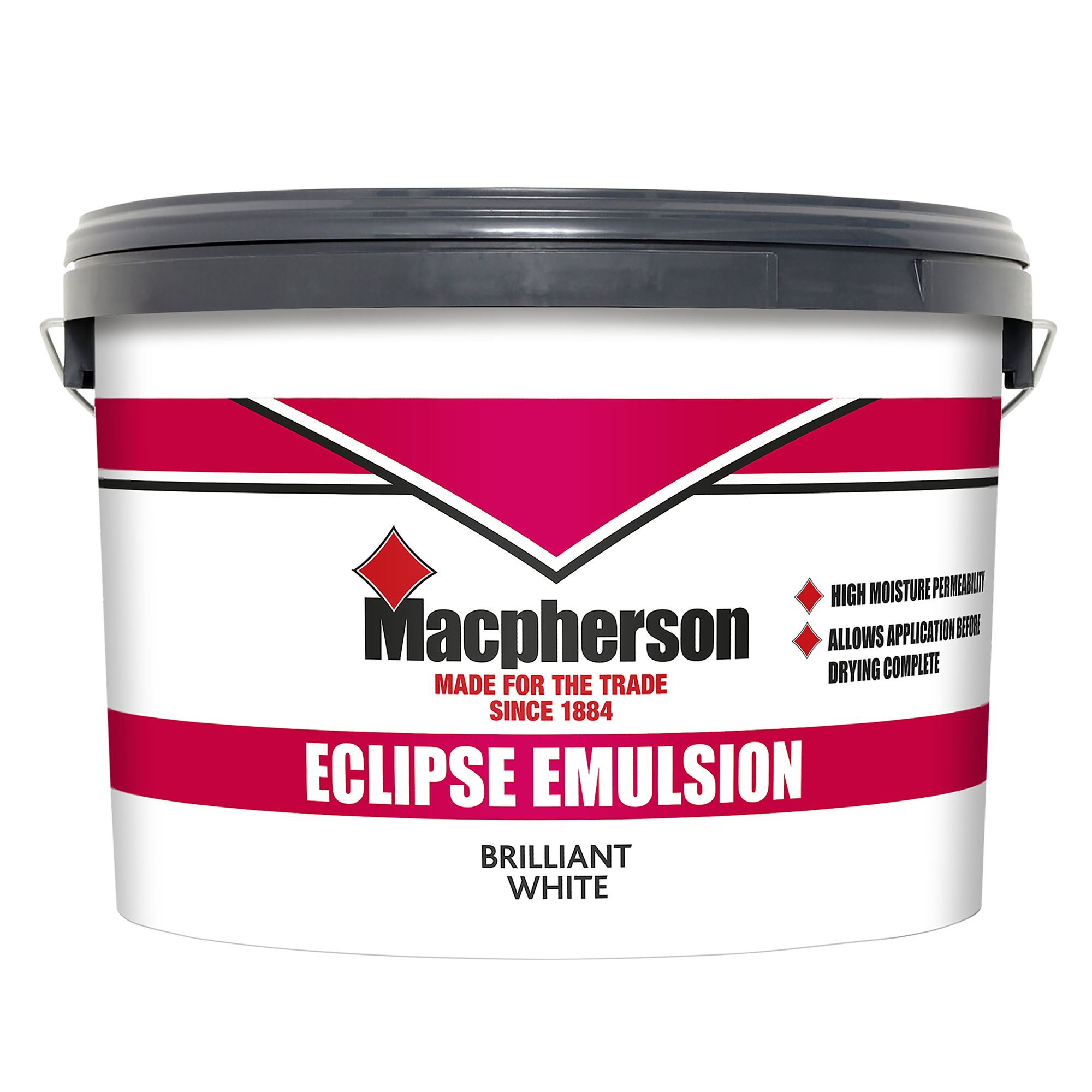 Macpherson Eclipse Brilliant White Vinyl matt Wall paint, 10L