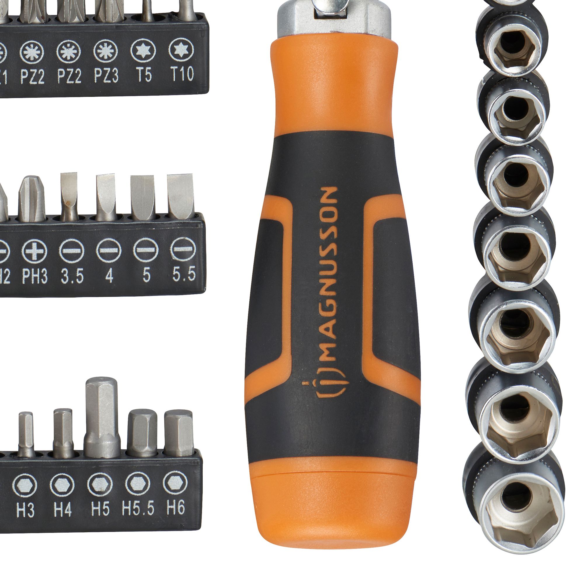 Buy Magnusson 46 Piece Ratcheting screwdriver & bit Set | DIY at B&Q