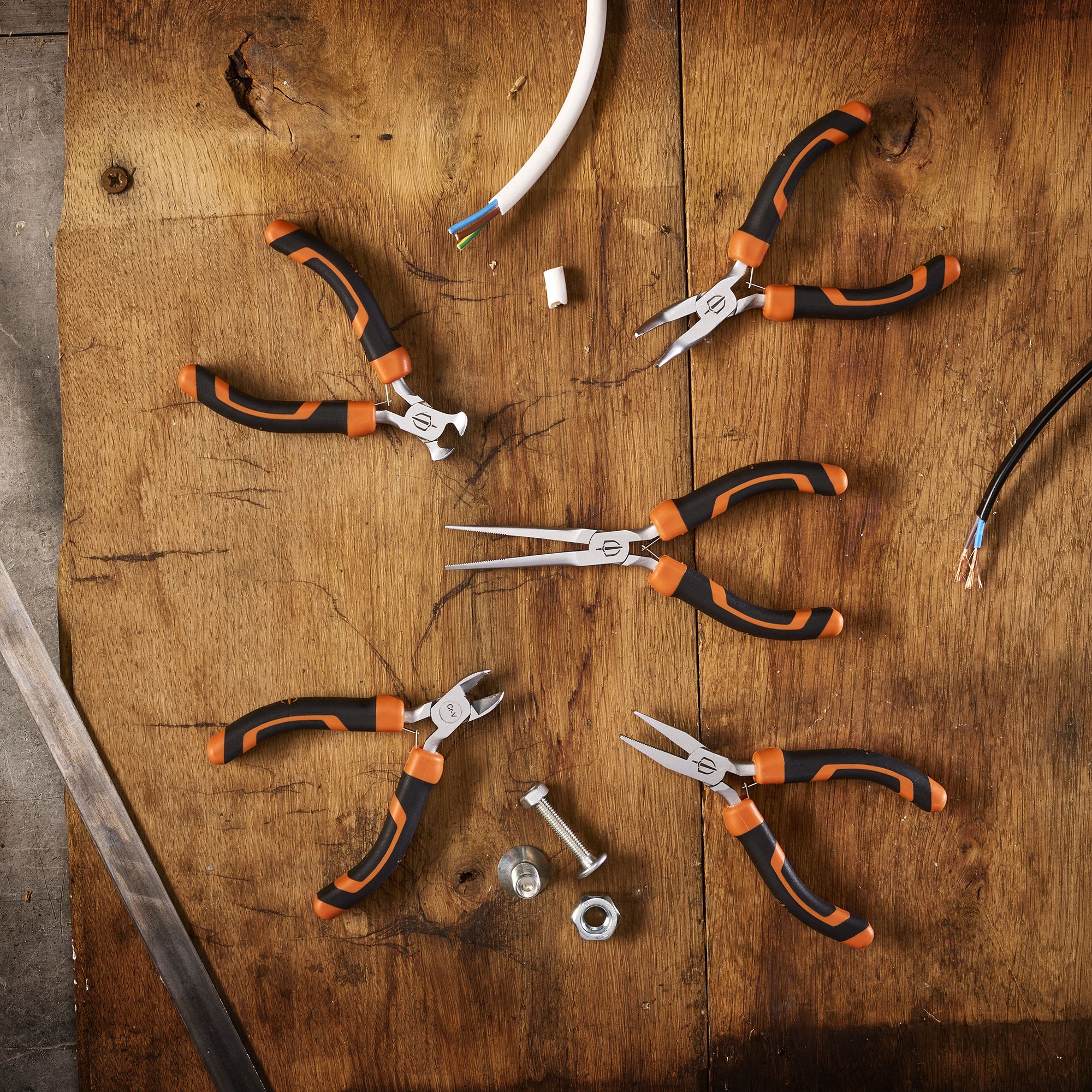 Magnusson 5 piece Chrome vanadium steel Mini pliers set PL114 Comfort grip