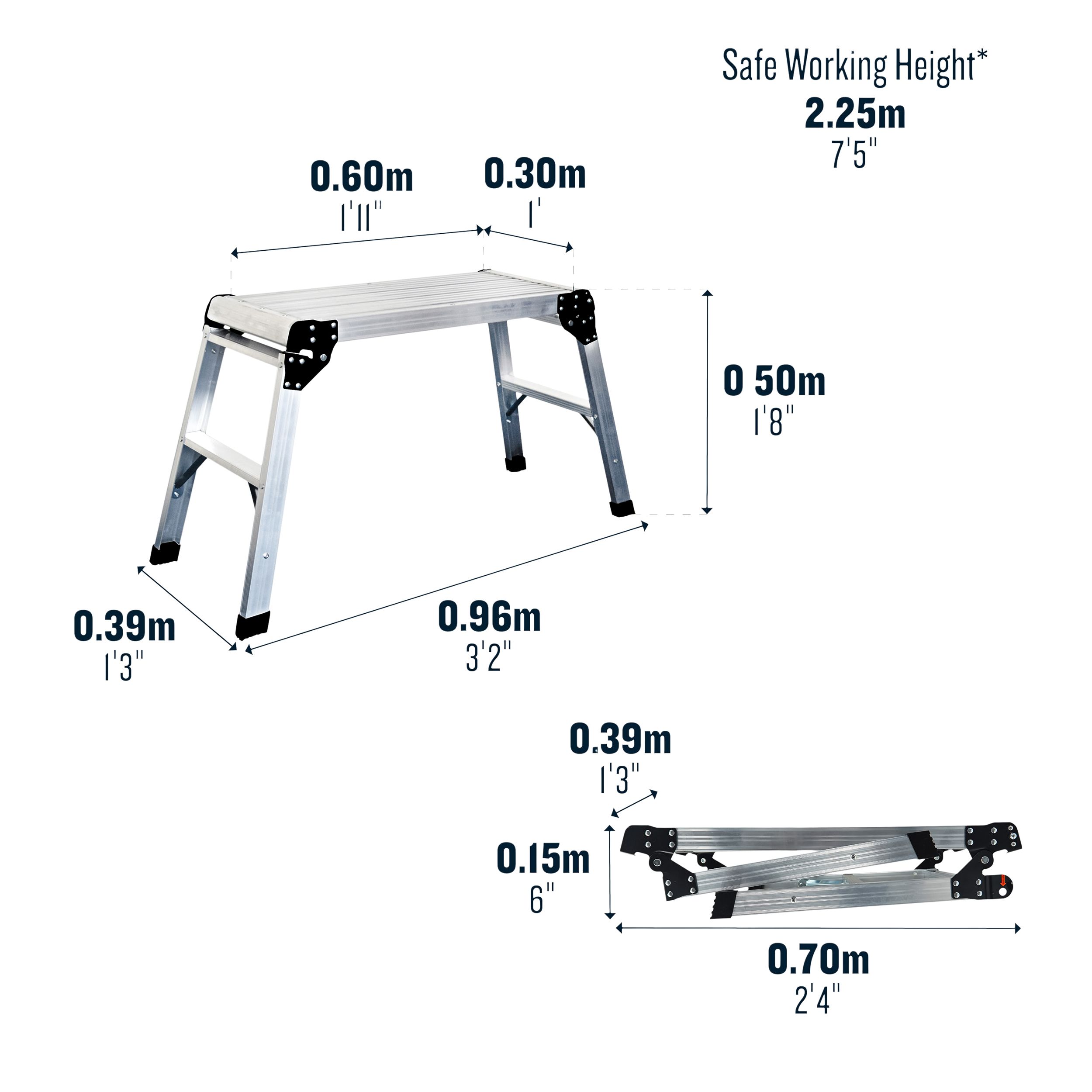 Magnusson Folding work platform (H)500mm (L)960mm