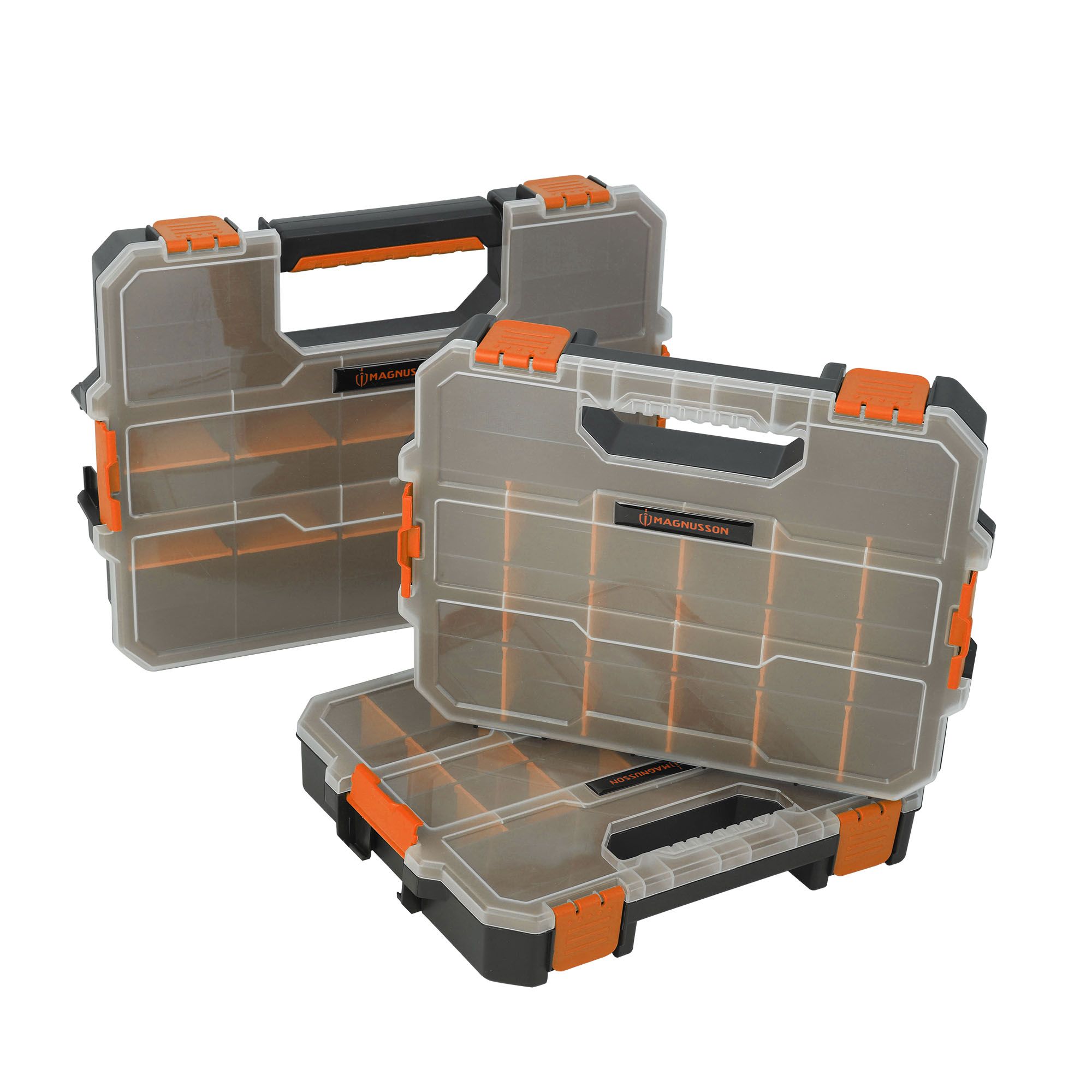 Magnusson Orange & transparent Compartment organiser case with 53 ...