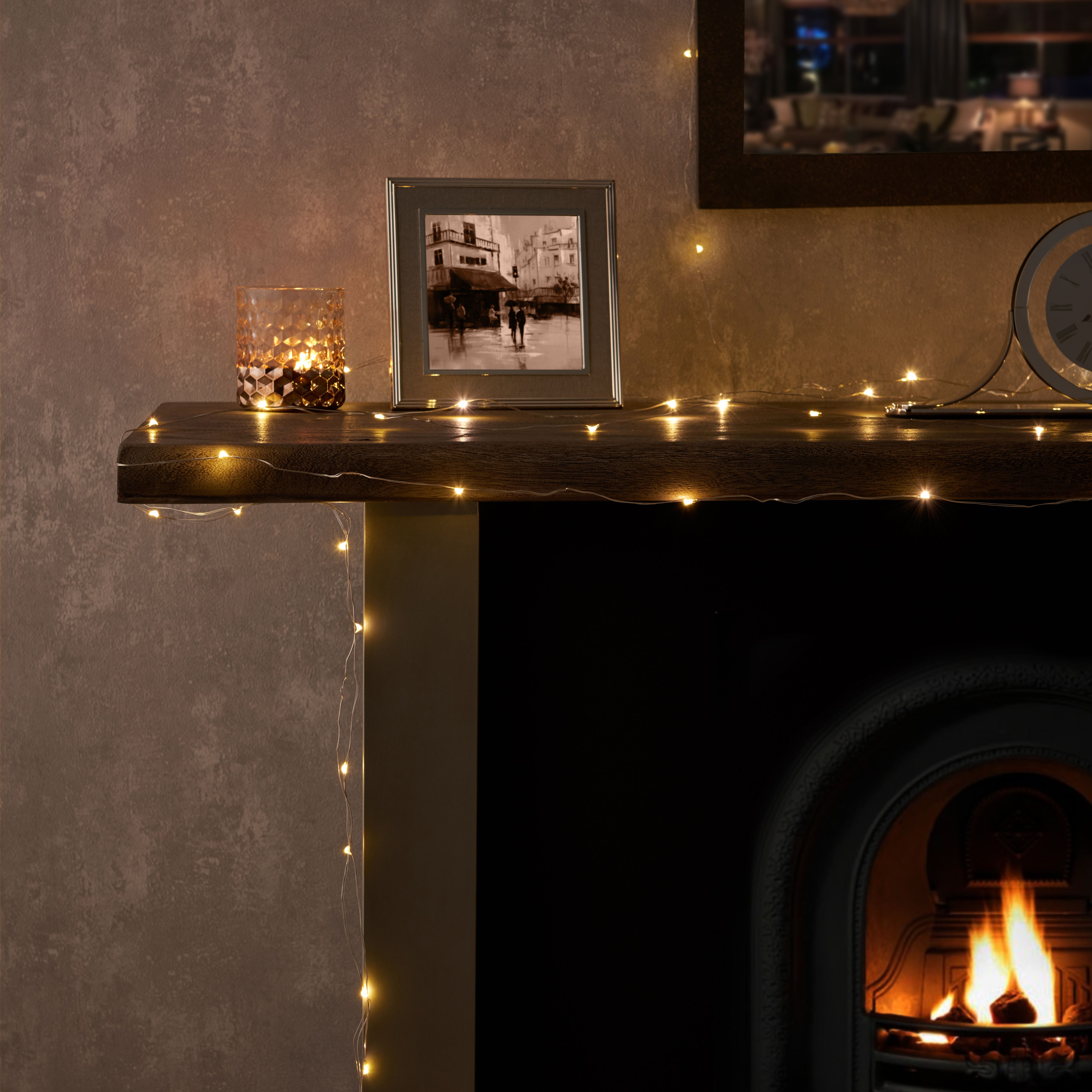 Mains-powered Warm white 100 LED Indoor String lights | DIY at B&Q