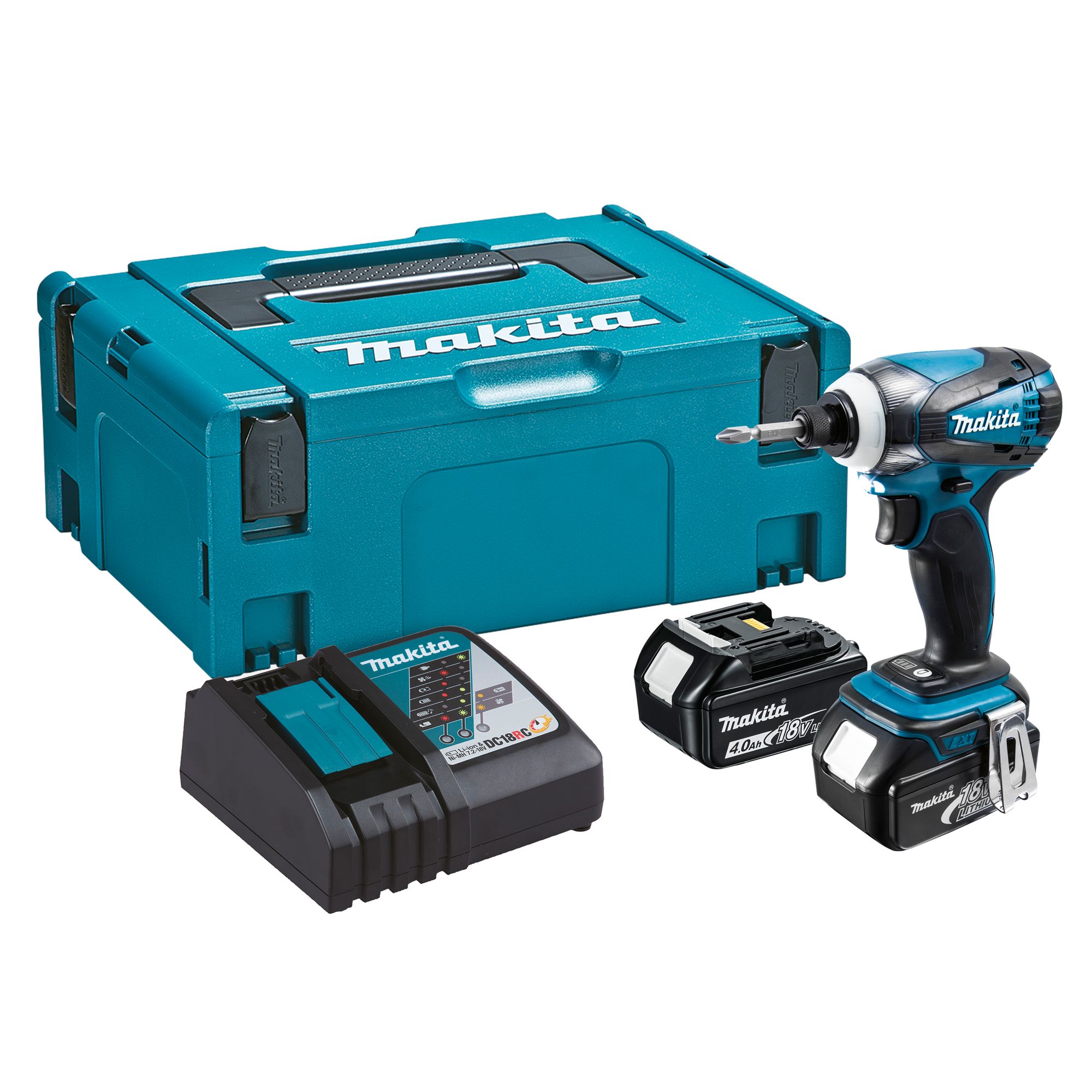 Makita LXT 18V Li-ion Brushed Cordless Impact driver (2 x 4Ah) - DTD146RMJ