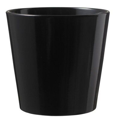 Mali Black Ceramic Plant pot (Dia) 40cm