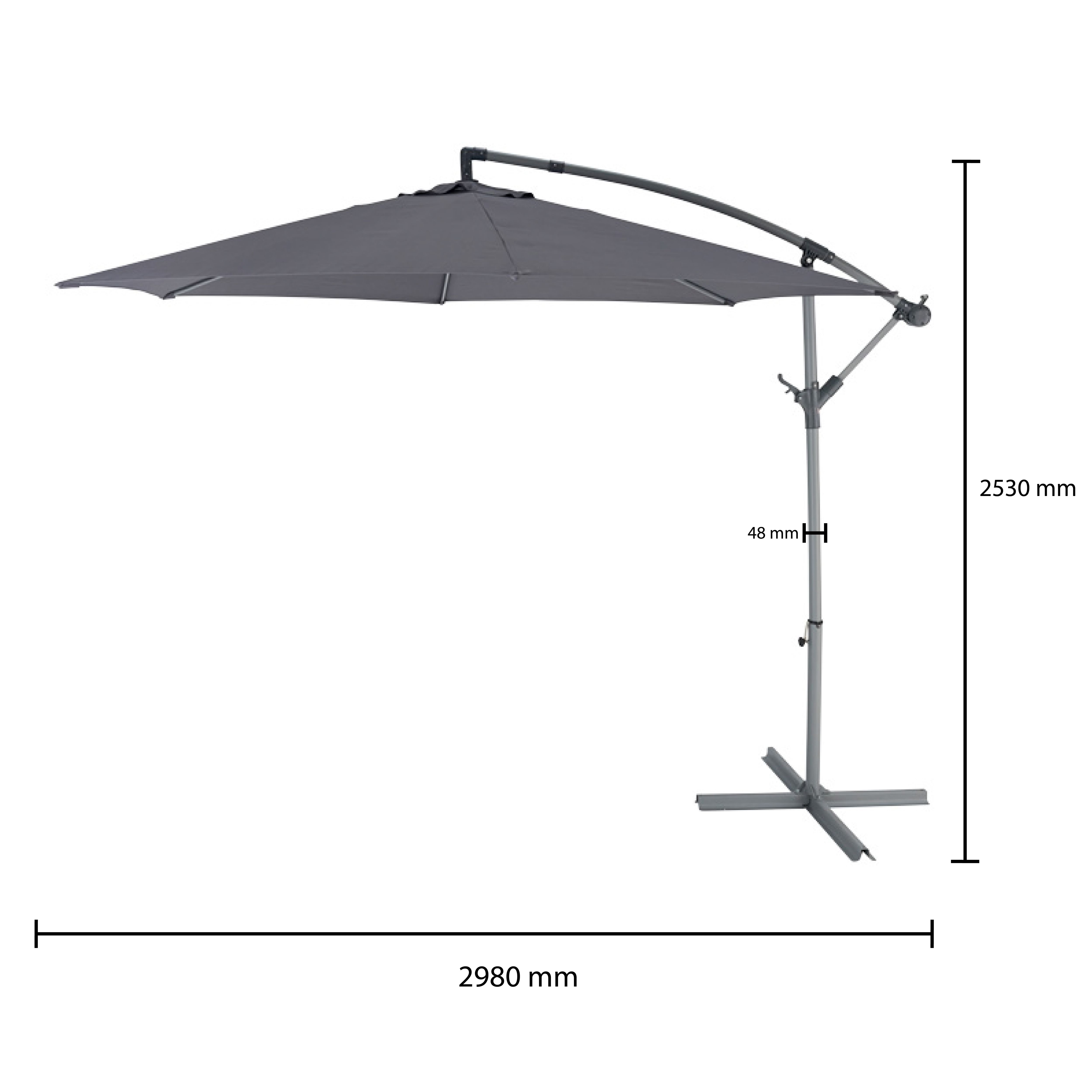 Overhanging parasols store