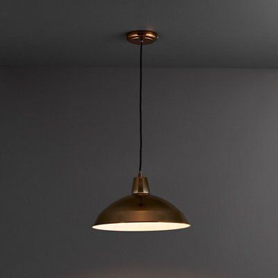 Manison Pendant Gloss Steel copper effect Ceiling light