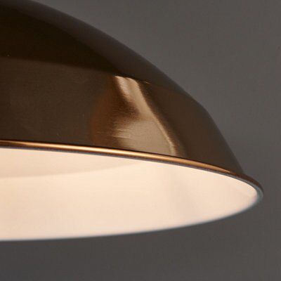 Manison Pendant Gloss Steel copper effect Ceiling light