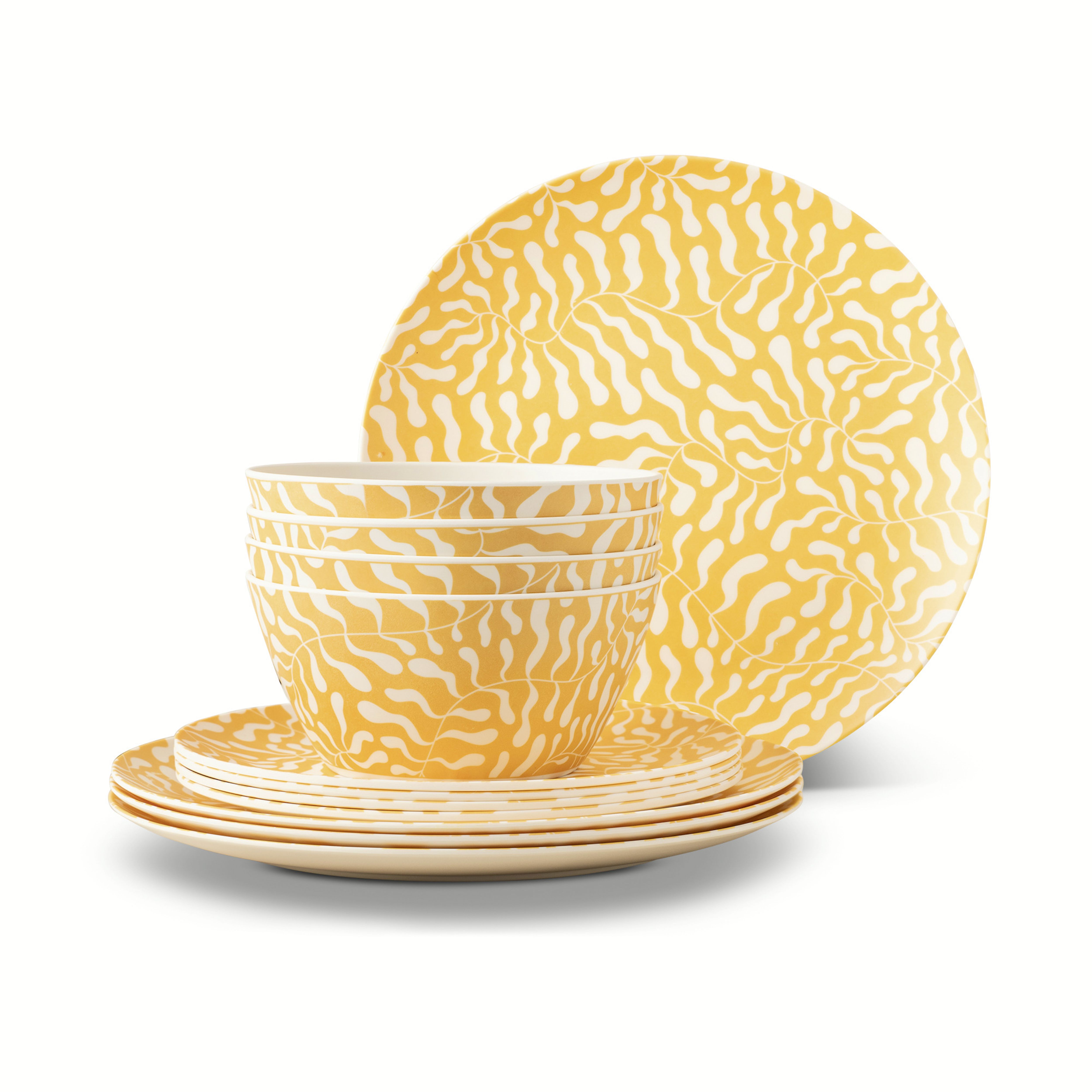 Manna Outdoor Yellow 12 piece Dinnerware set