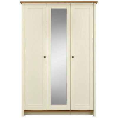 Manor Partial assembly required Mirrored Vanilla oak effect 3 door ...