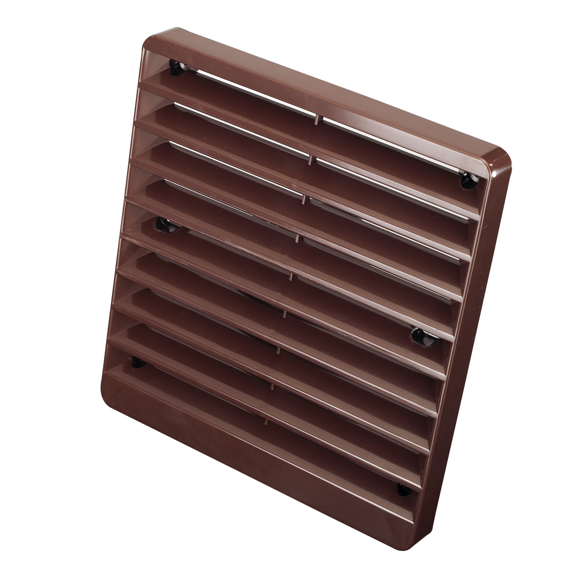 Manrose Brown effect Brown Square Fixed louvre vent V1190B, (H)150mm (W ...