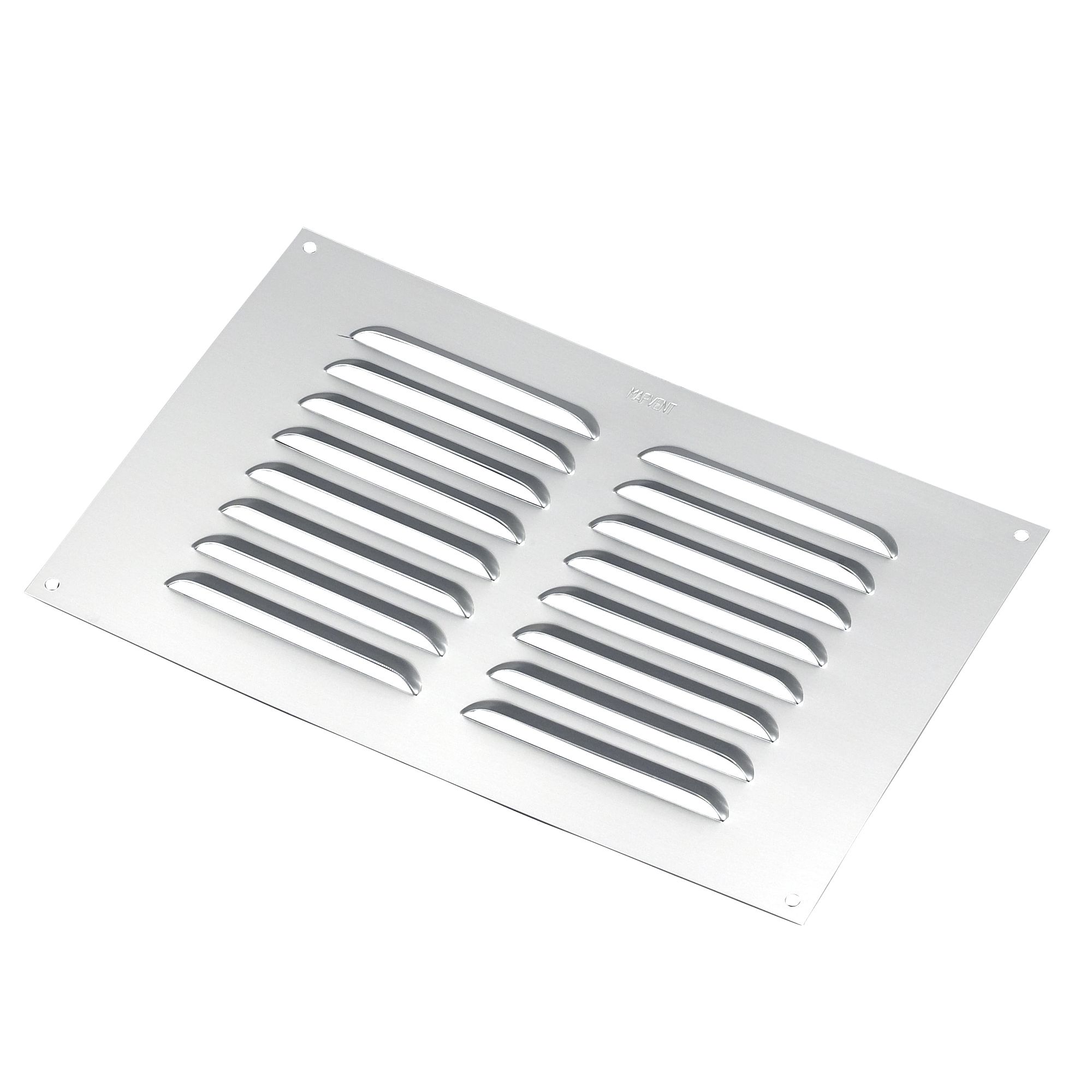 Manrose Chrome effect Rectangular Fixed louvre vent V1840S, (H)152mm (W ...