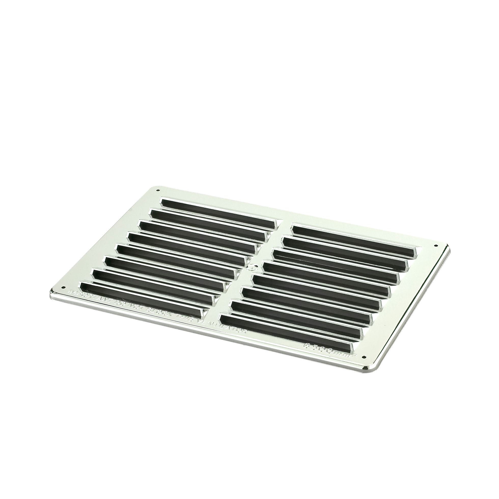 Manrose Chrome effect Rectangular Gas appliances Fixed louvre vent ...