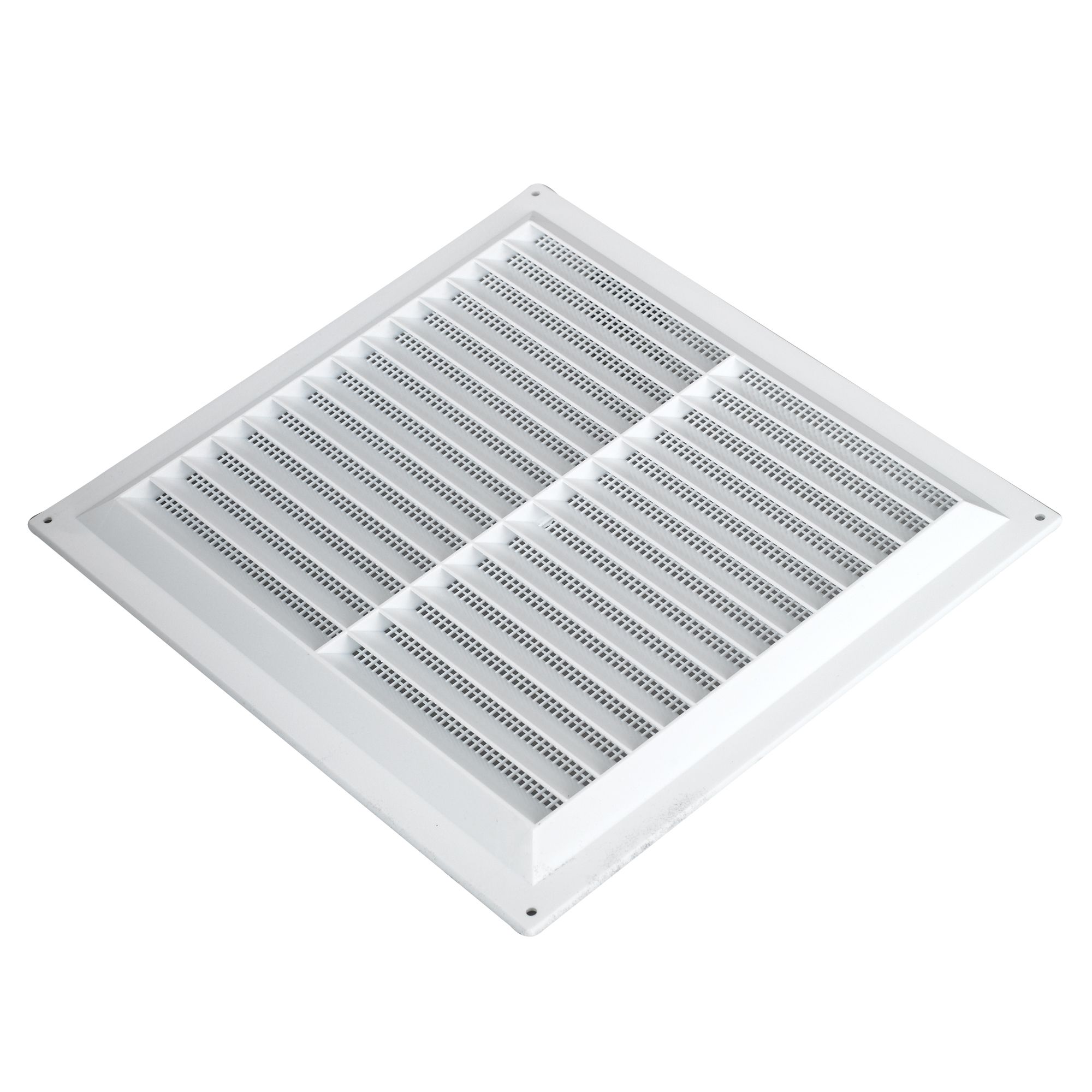 Manrose White Rectangular Fixed louvre vent & Fly screen V1850FS, (H ...