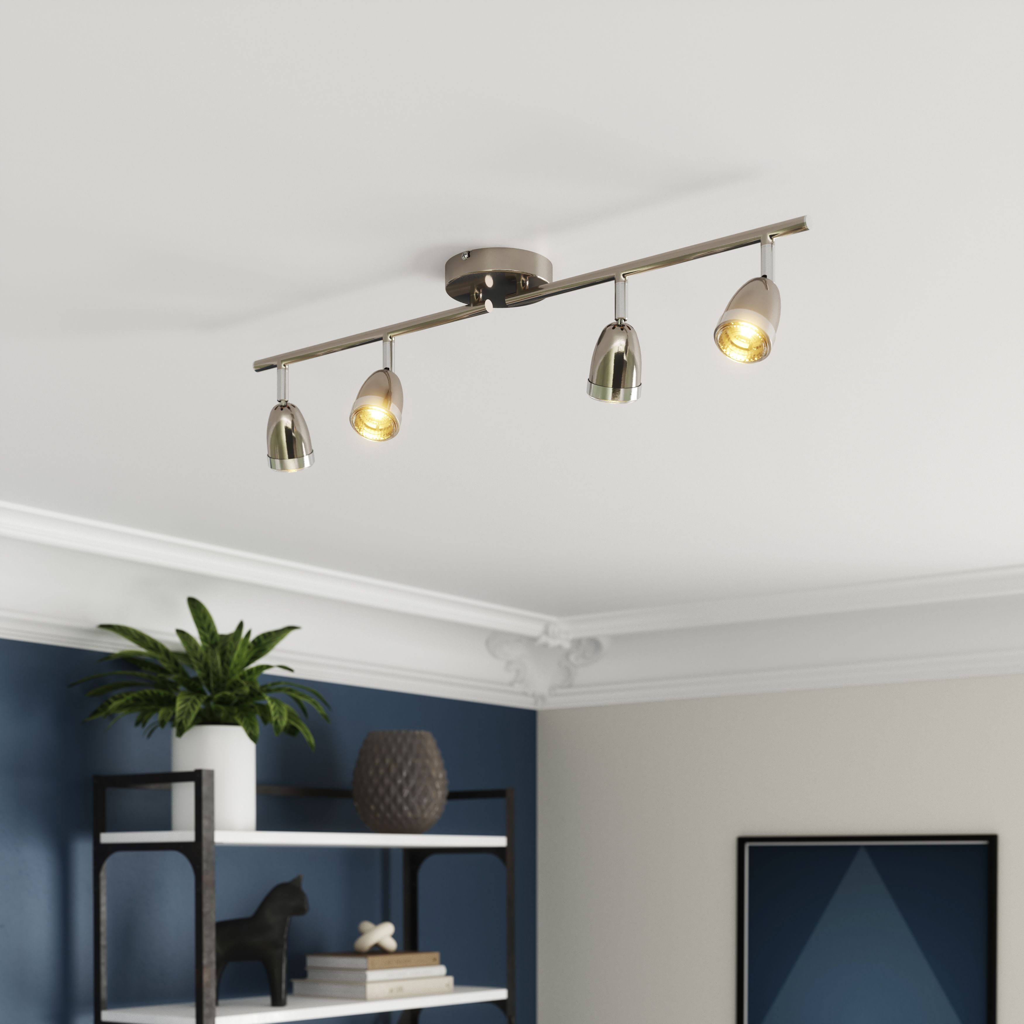 Mantus Tube Gun metal & chrome 4 Light Spotlight