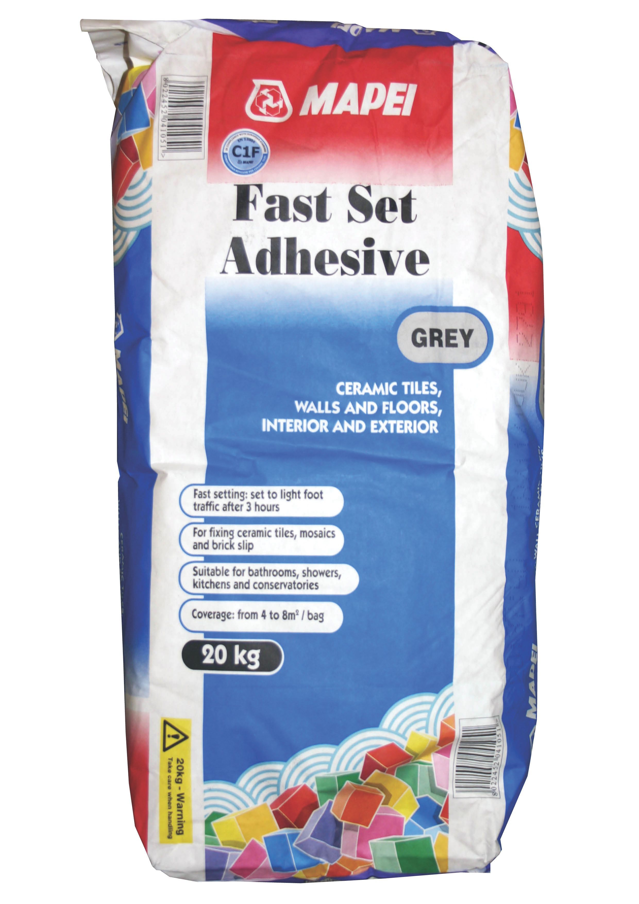 Mapei Fast set Grey Tile Adhesive, 20kg | DIY at B&Q