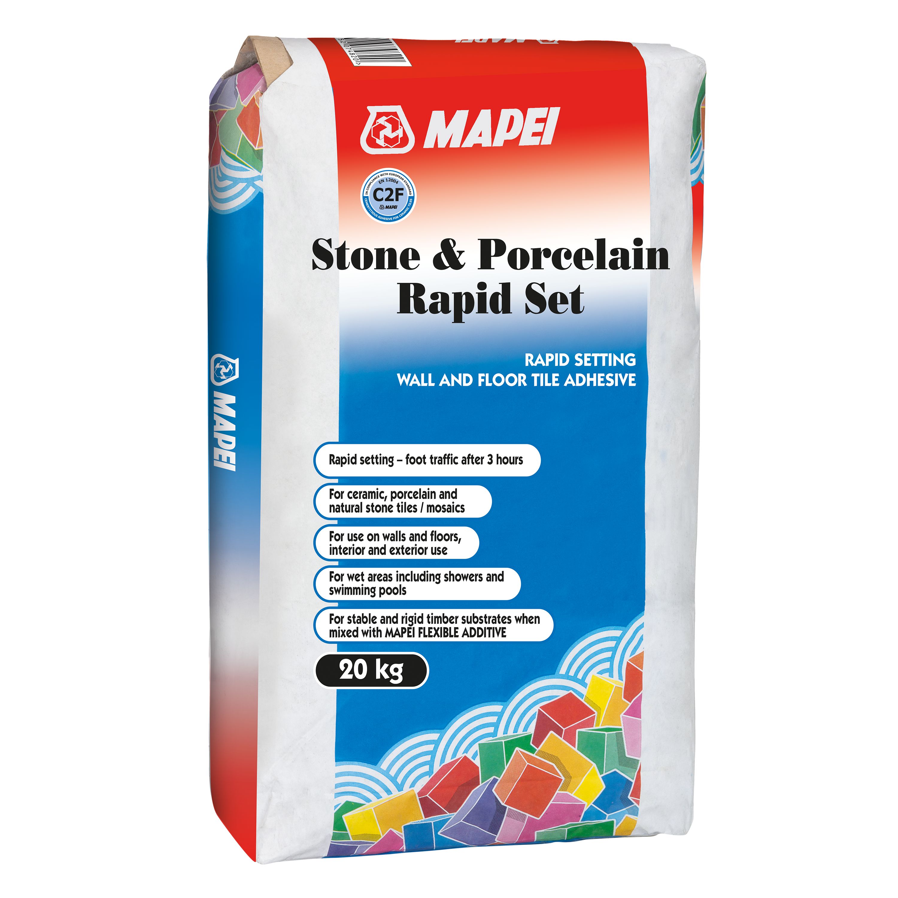 Mapei Rapid Set Grey Wall & floor tile Adhesive, 20kg