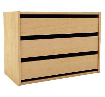 Maple effect 3 Drawer Chest of drawers (H)600mm (W)800mm (D)450mm | DIY ...