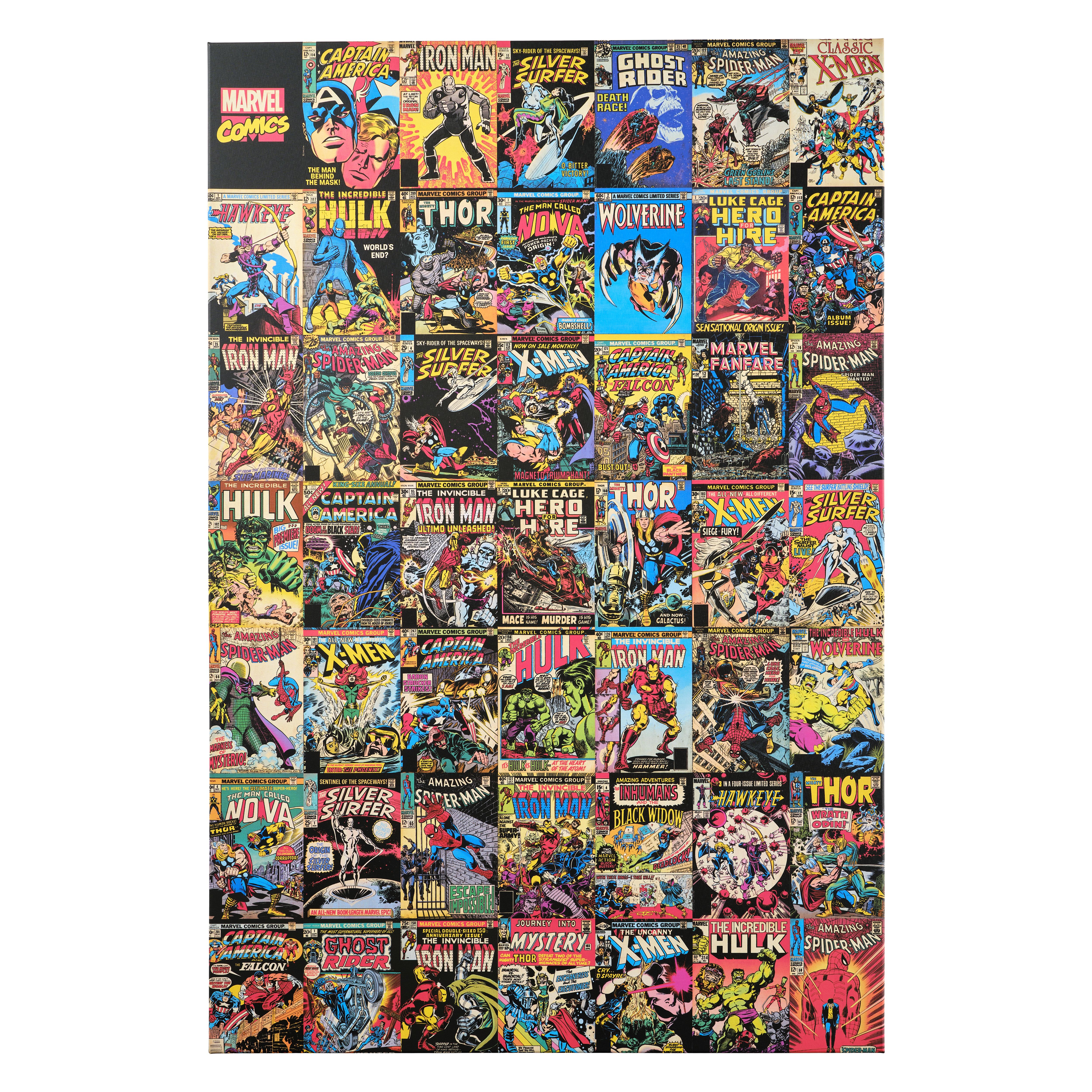 Marvel Comic montage Multicolour Canvas art (H)90cm x (W)60cm | DIY at B&Q
