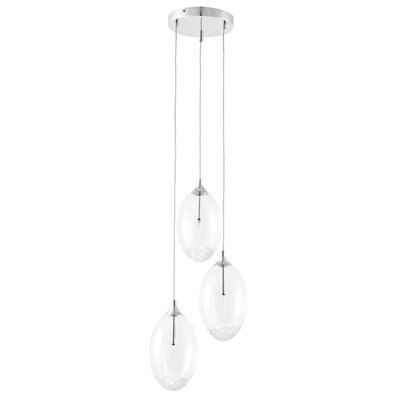 Marvel Glass beads Chrome effect 3 Lamp Pendant ceiling light, (Dia ...