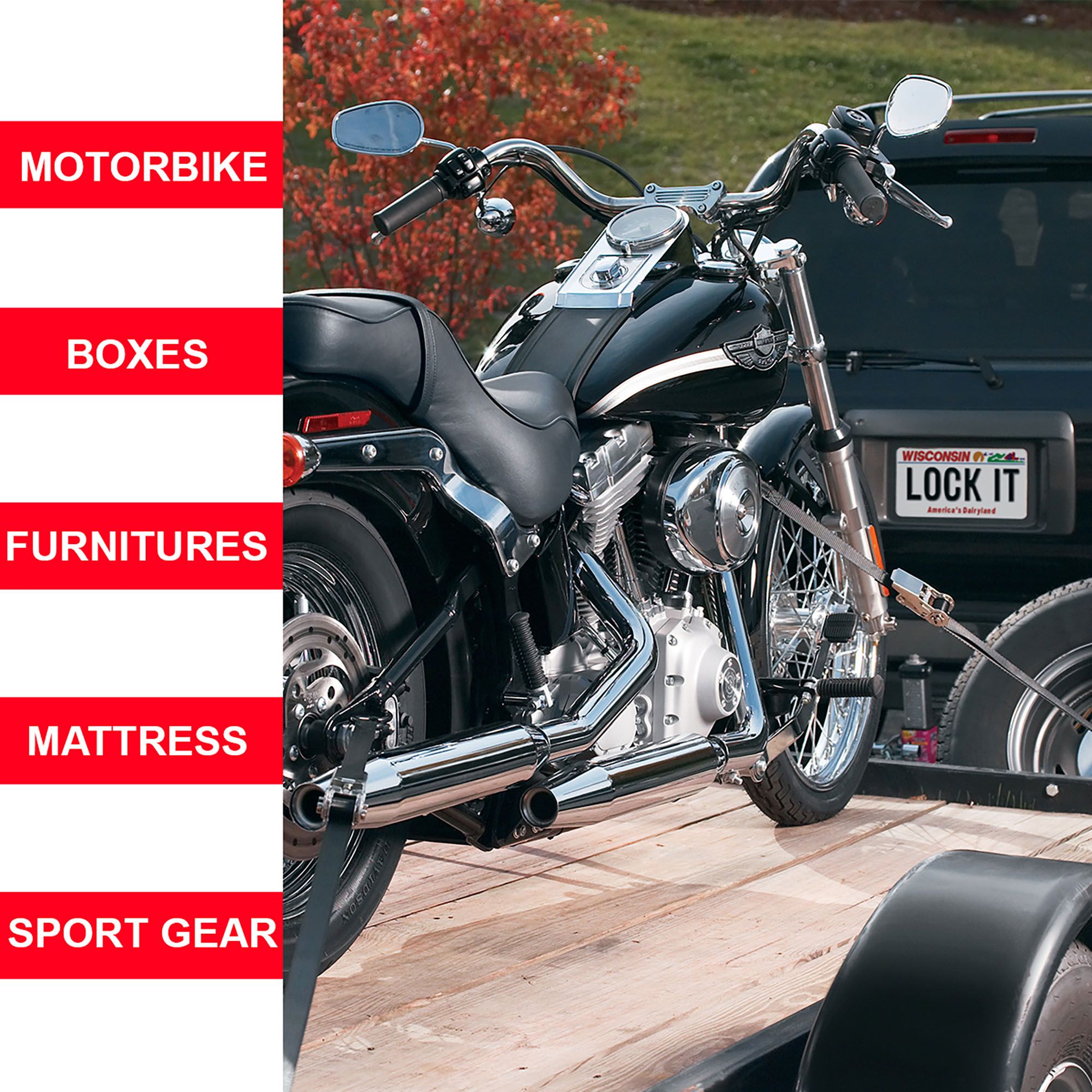 Master Lock 2 hook Black Ratchet strap (L)5m (W)25mm