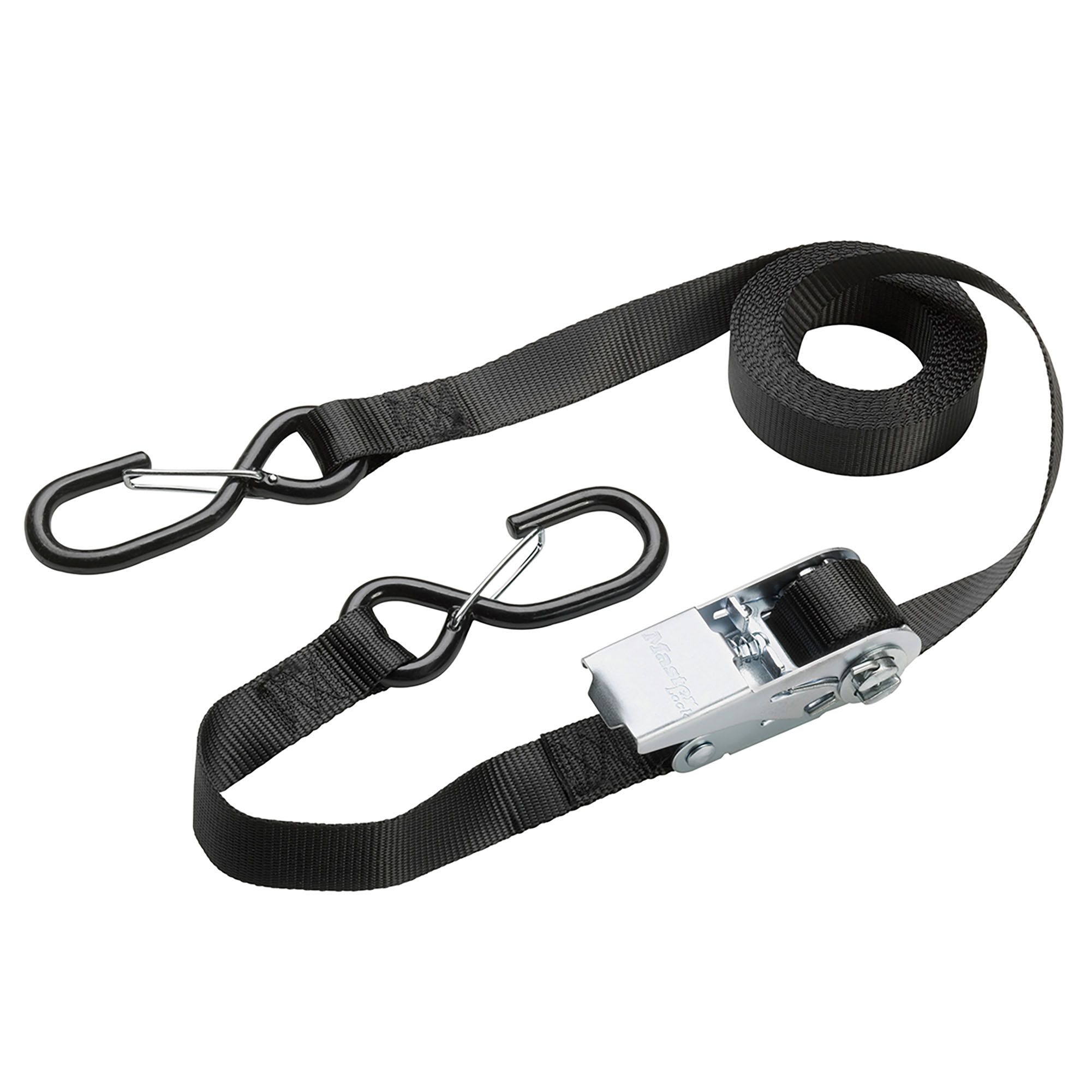 Master Lock 2 hook Black Ratchet strap (L)5m (W)25mm | DIY at B&Q