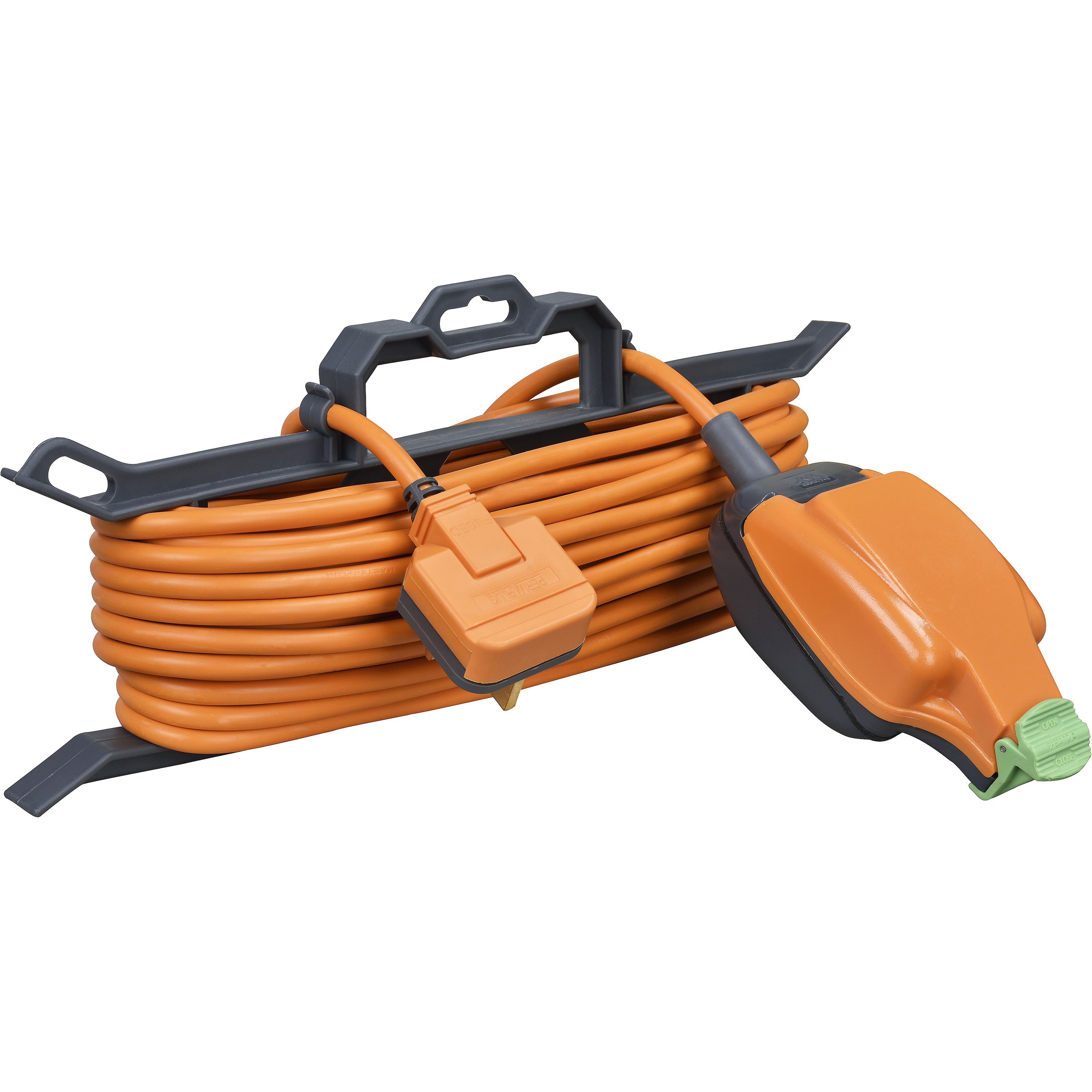 Masterplug 1 socket 13A Orange Extension lead, 15m