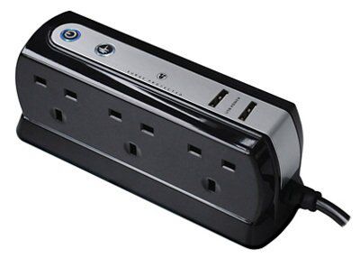 Masterplug 13A Black Extension lead, 2m | DIY at B&Q