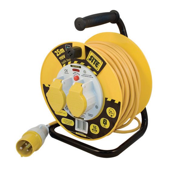 Masterplug 2 socket Cable reel, 25m
