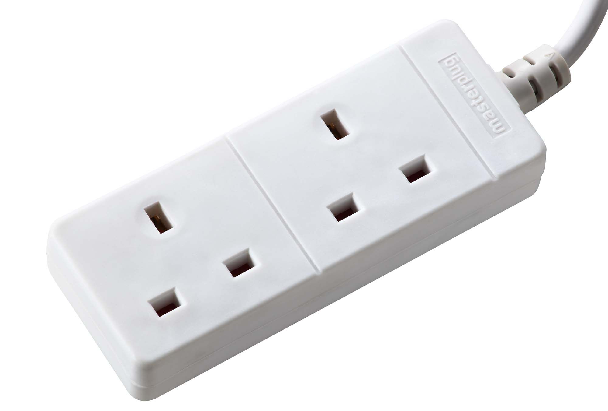 Masterplug 2 socket White Extension lead, 3m | DIY at B&Q
