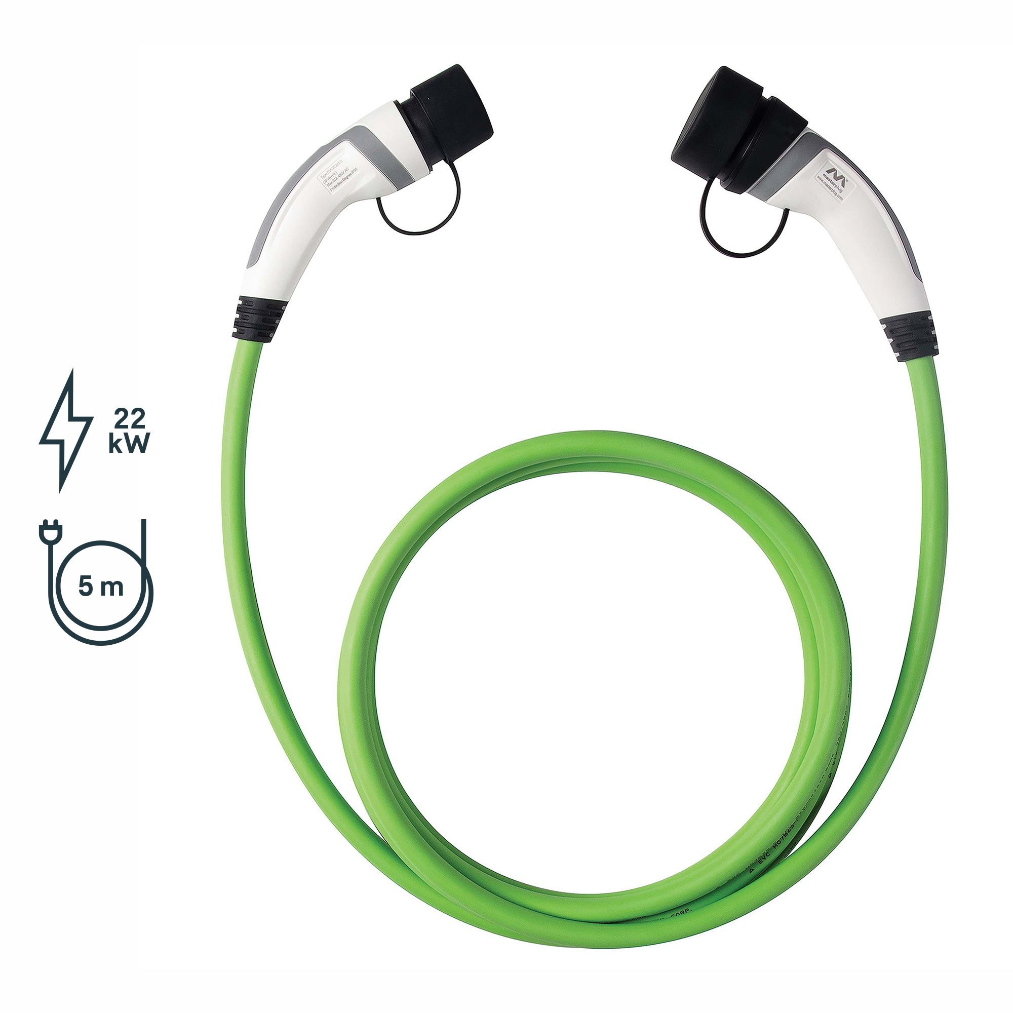 Masterplug 32A 22kW Three-phase Mode 3 Type 2 to Type 2 Electrical ...