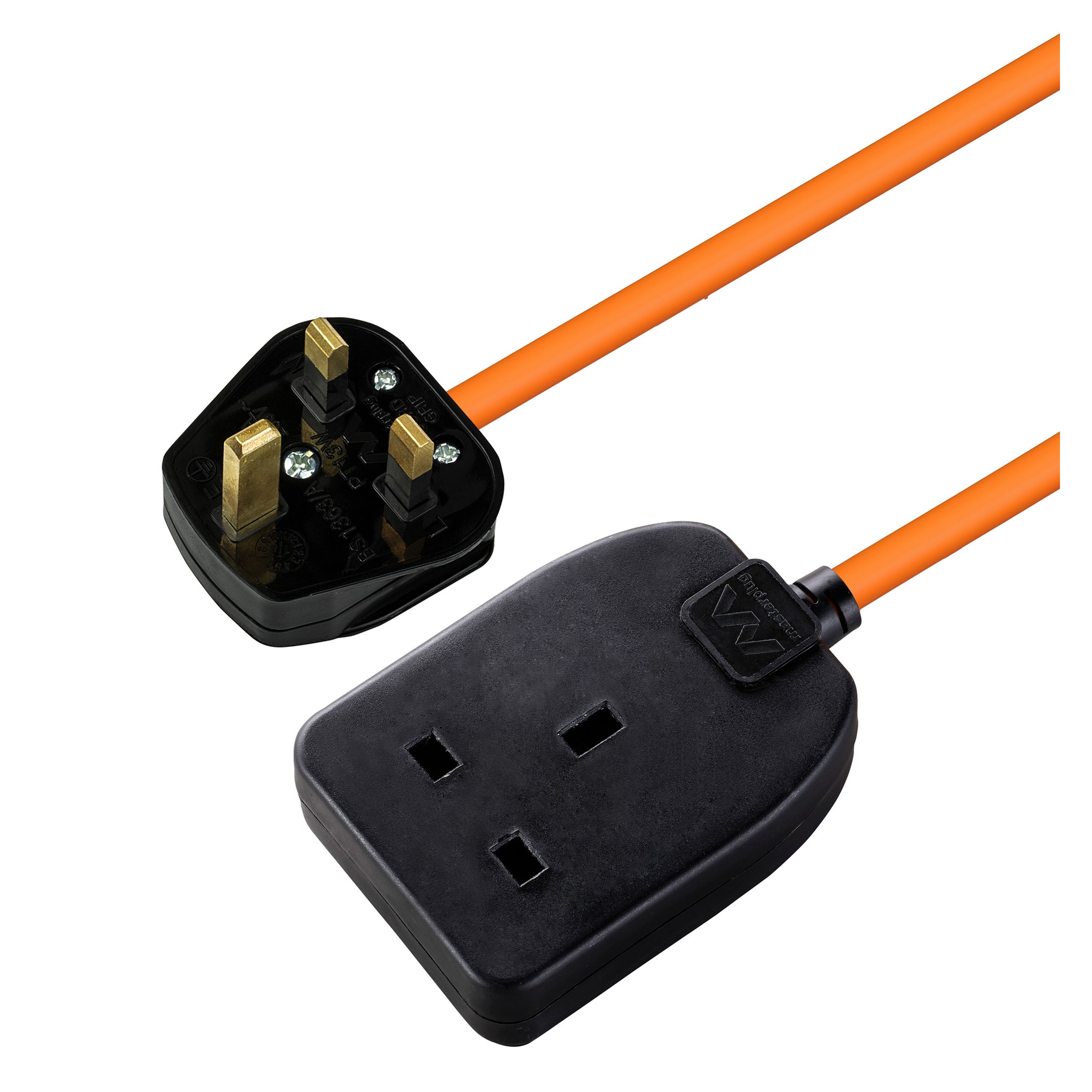 Masterplug Basic 1 socket Unswitched Black Extension lead, 10m | DIY at B&Q